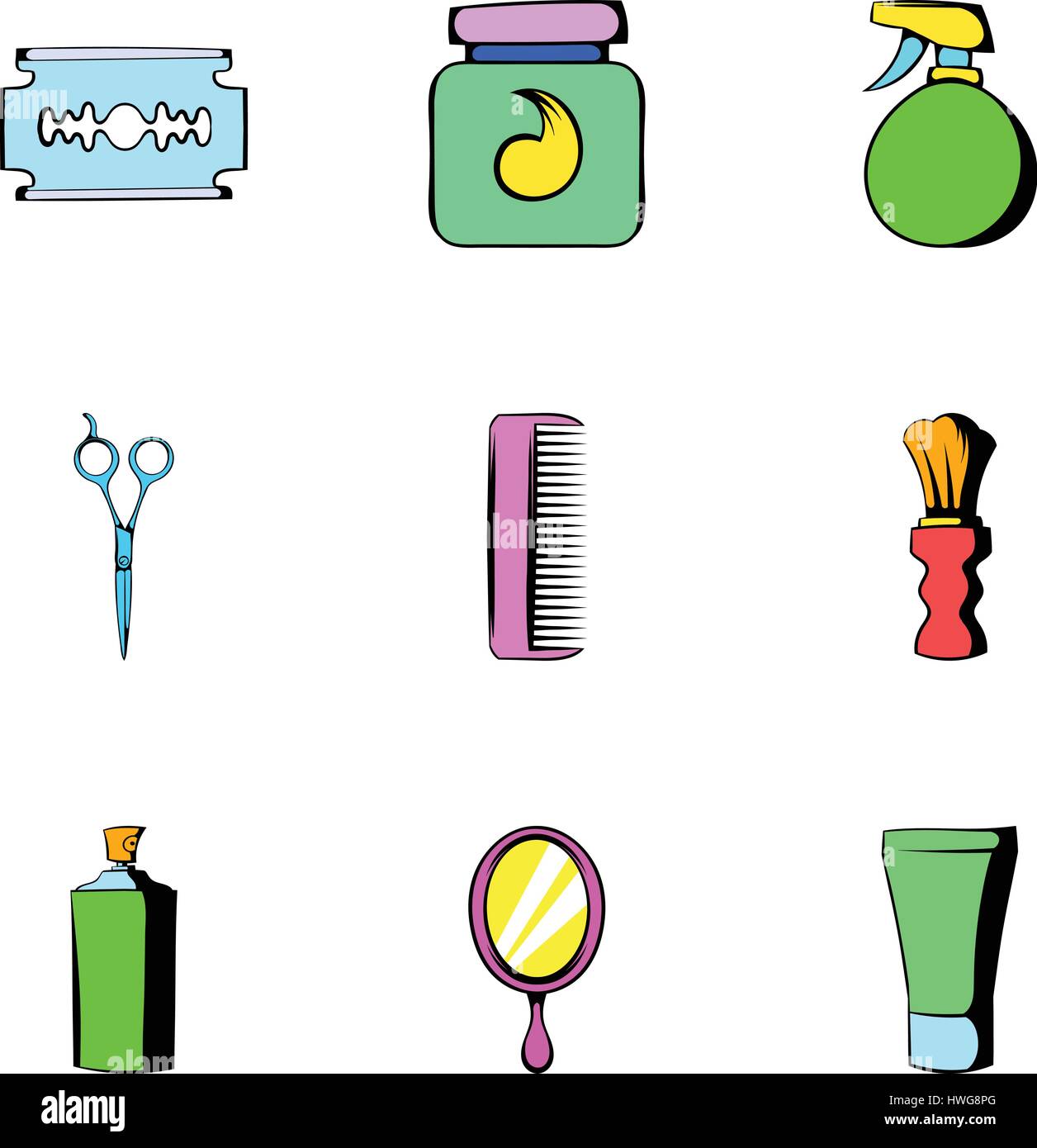 Shaving icons set, cartoon style Stock Vector Image & Art - Alamy