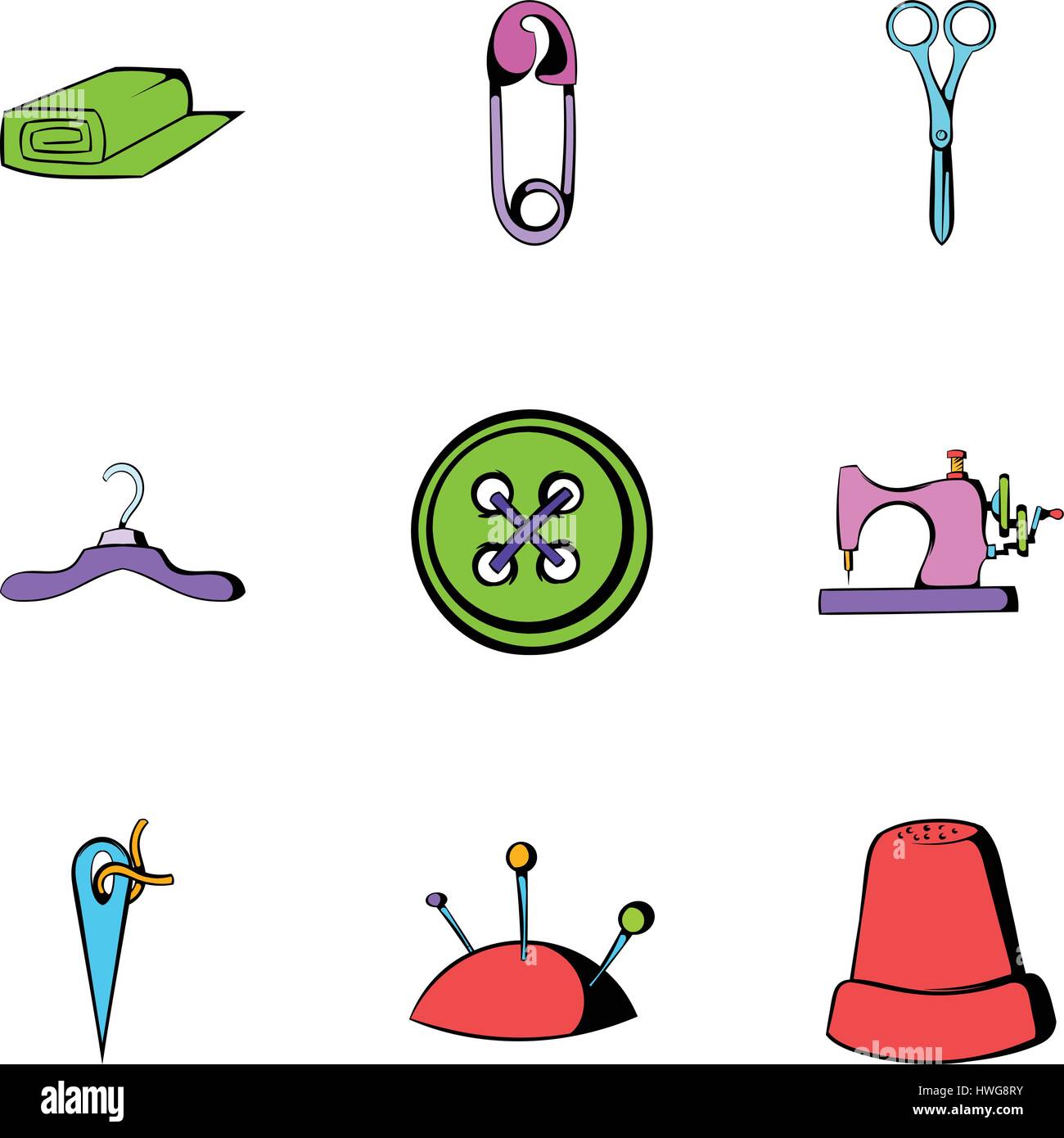 Cartoon girl sewing machine hi-res stock photography and images - Alamy