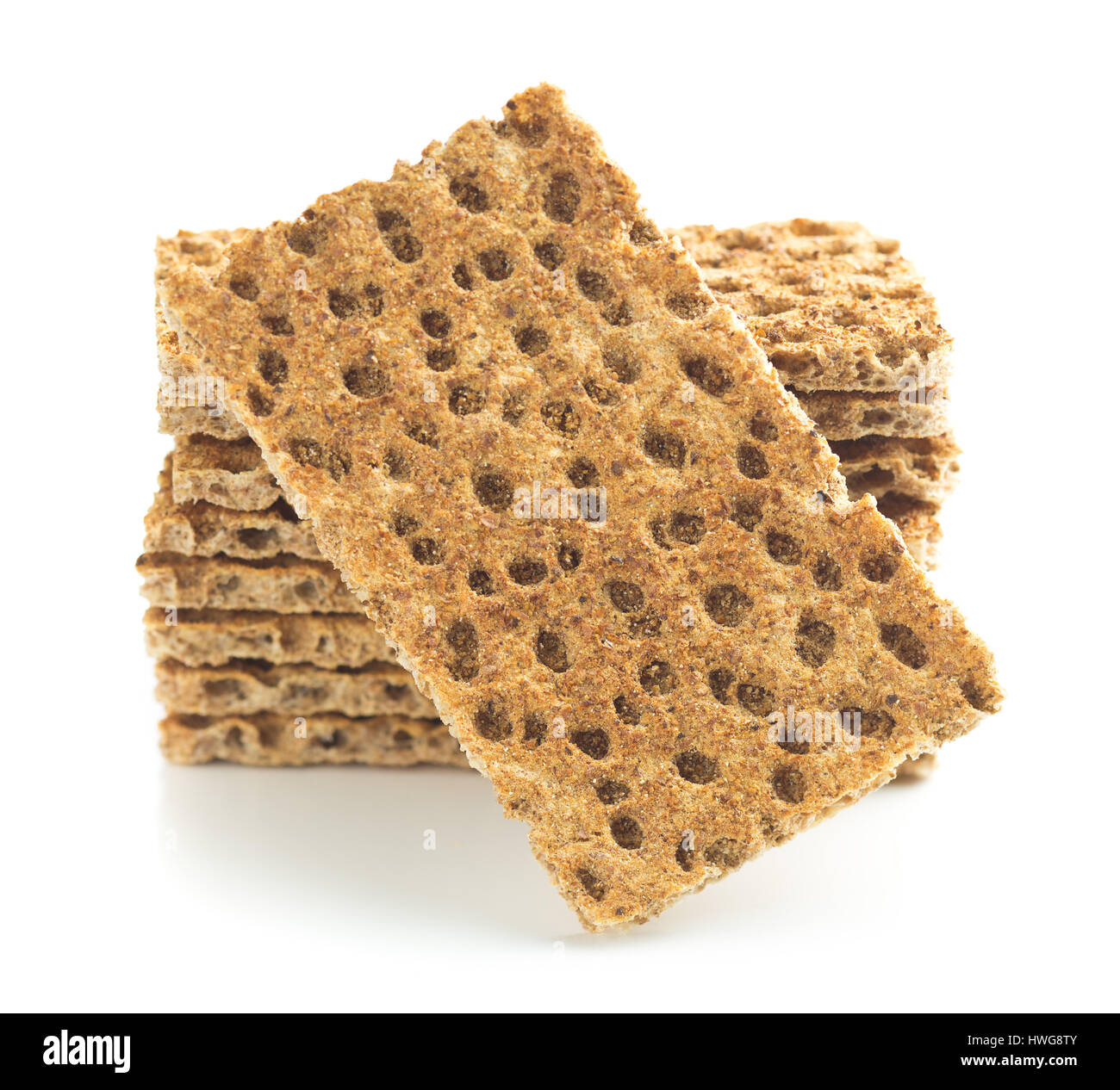 The healthy crispbread isolated on white background Stock Photo - Alamy