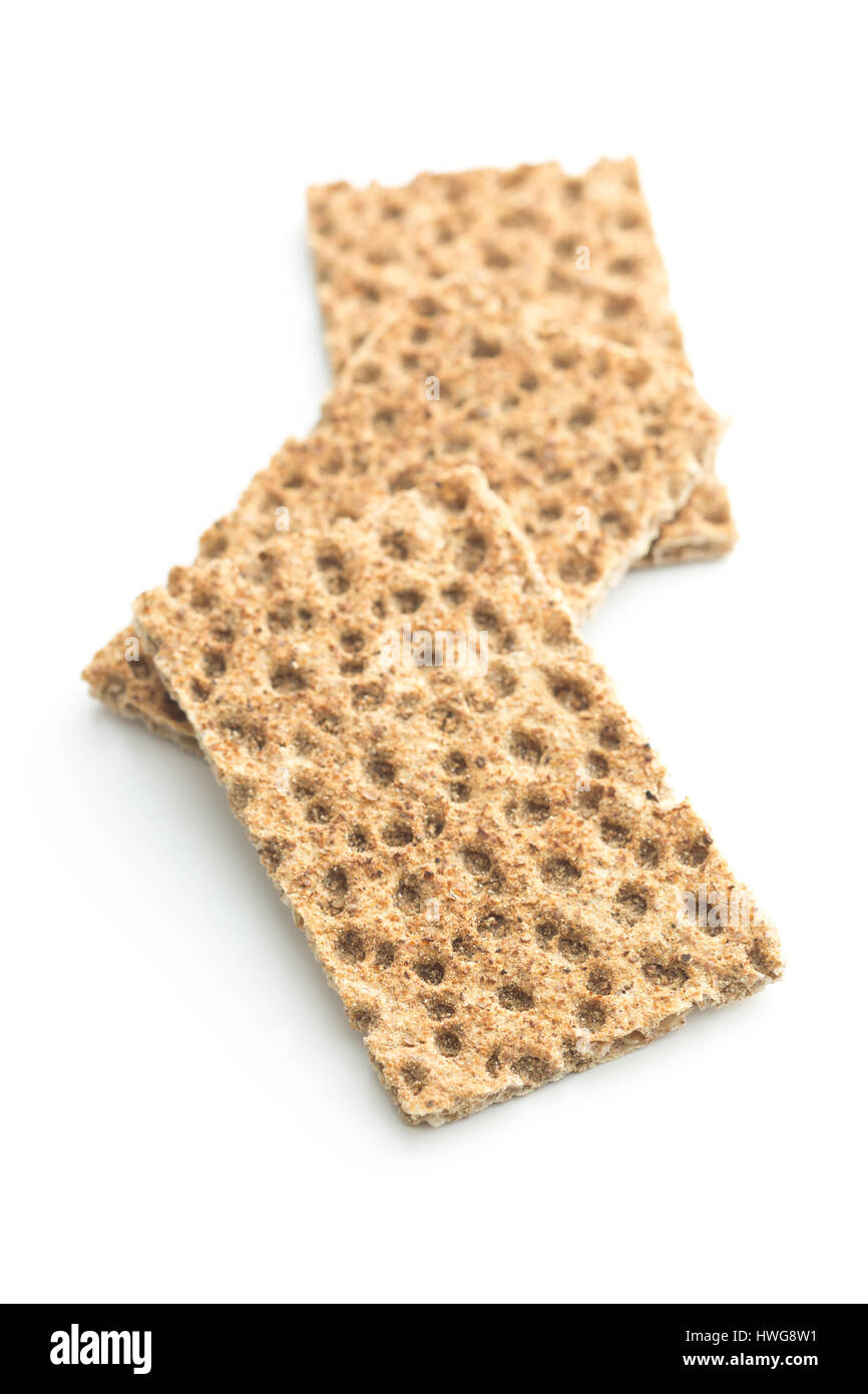 The healthy crispbread isolated on white background Stock Photo - Alamy