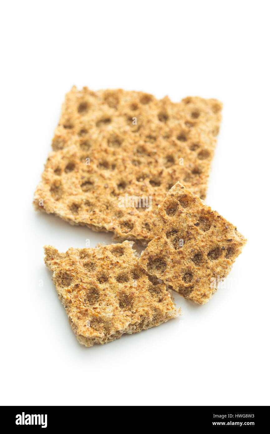 The healthy crispbread isolated on white background Stock Photo - Alamy