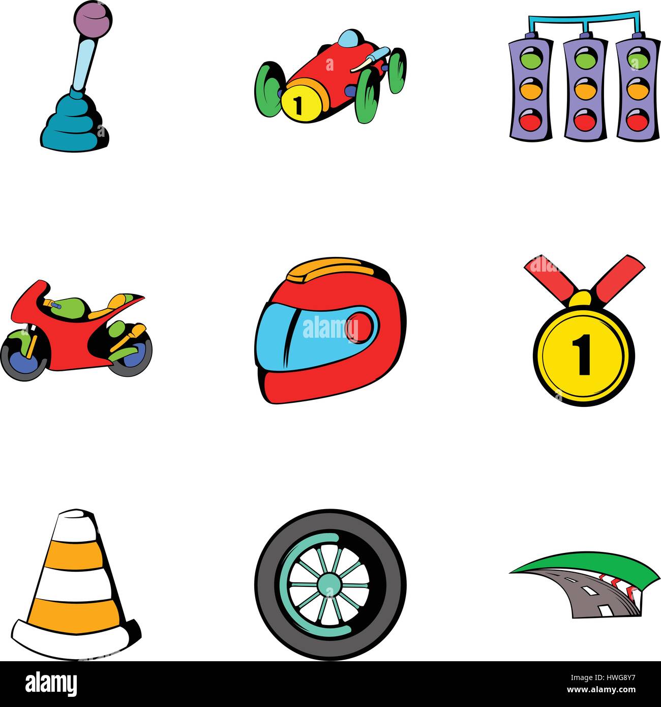 Track icons set, cartoon style Stock Vector Image & Art - Alamy