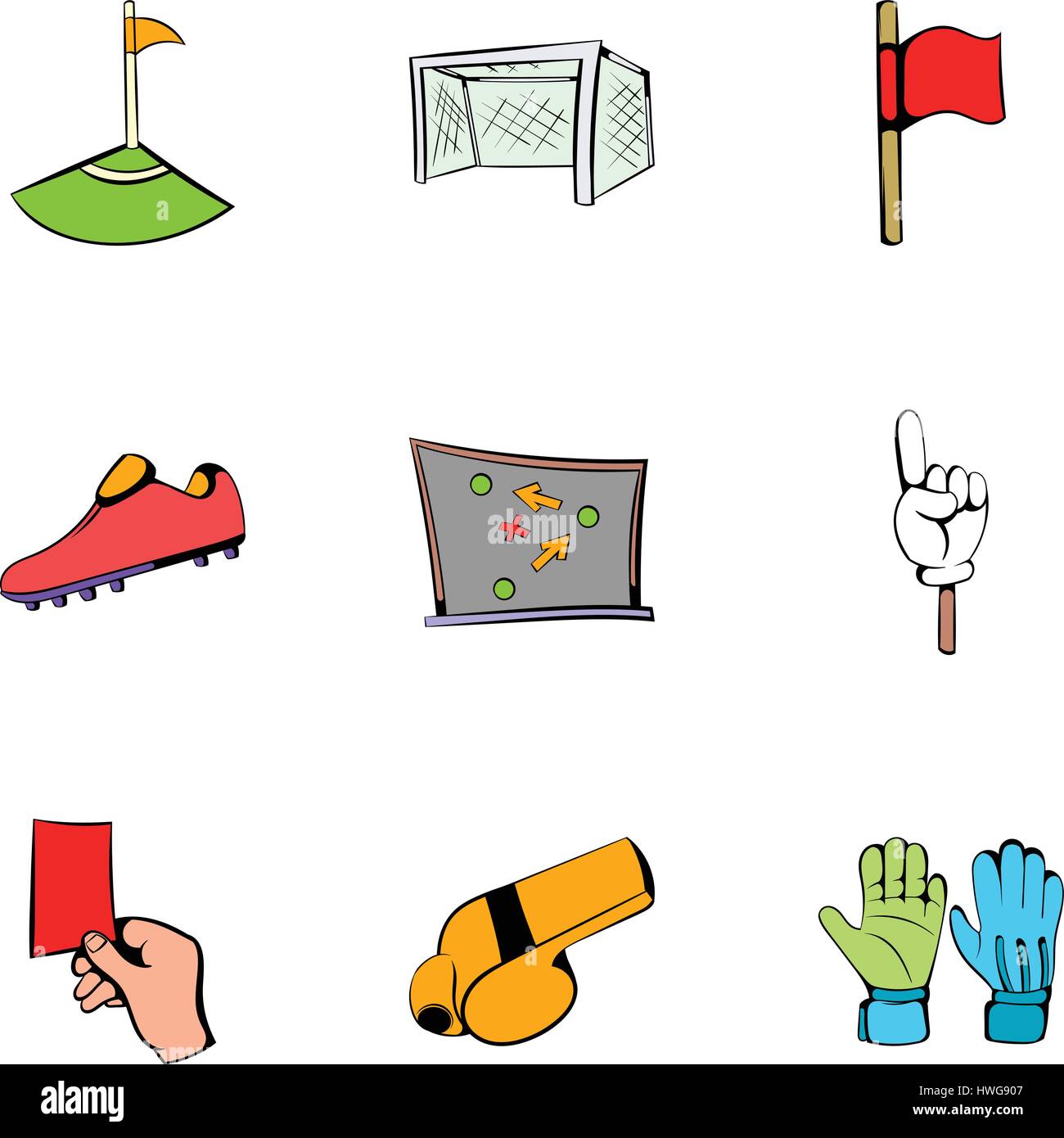 Football icons set, cartoon style Stock Vector Image & Art - Alamy