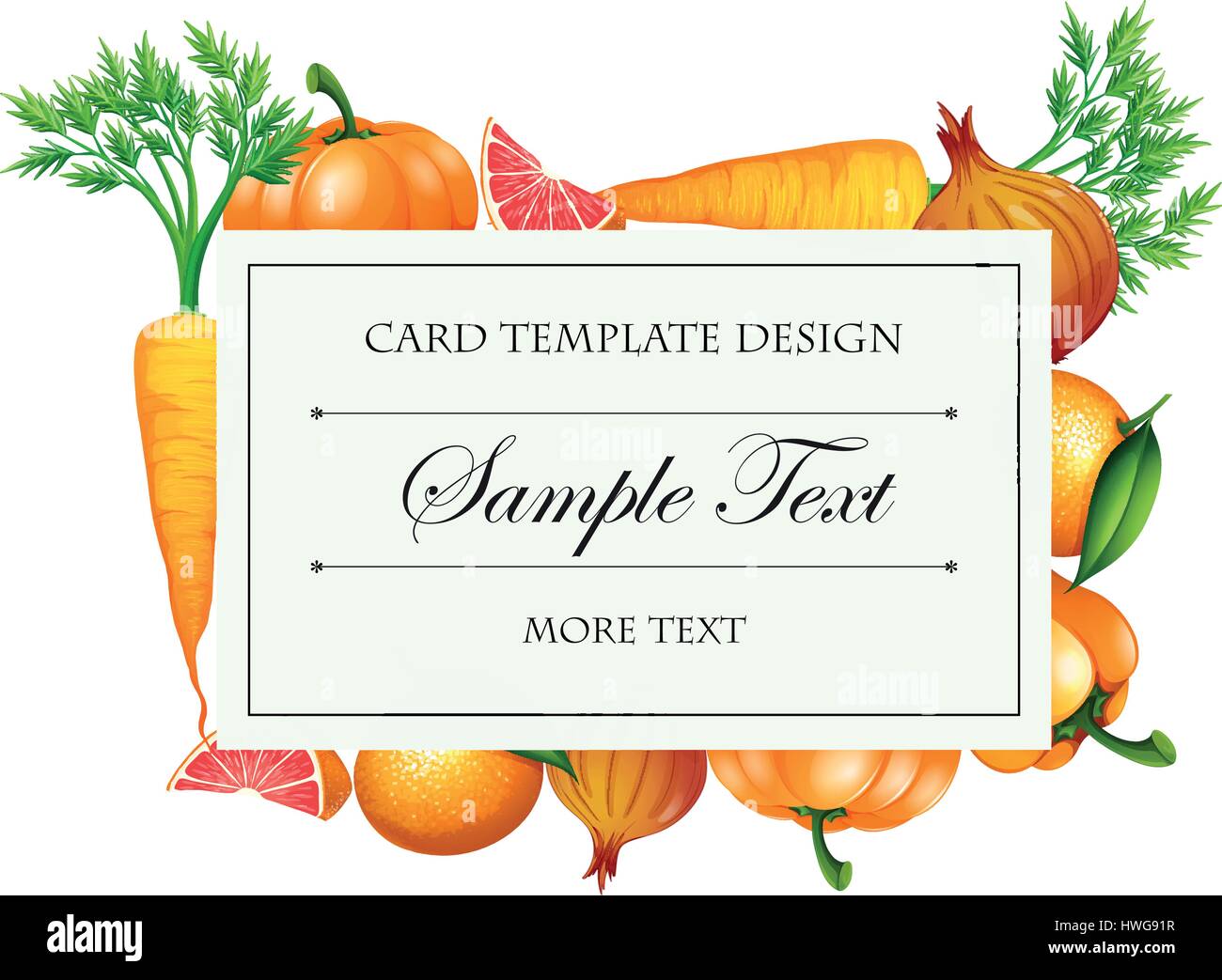 Card template design with vegetables illustration Stock Vector Image ...