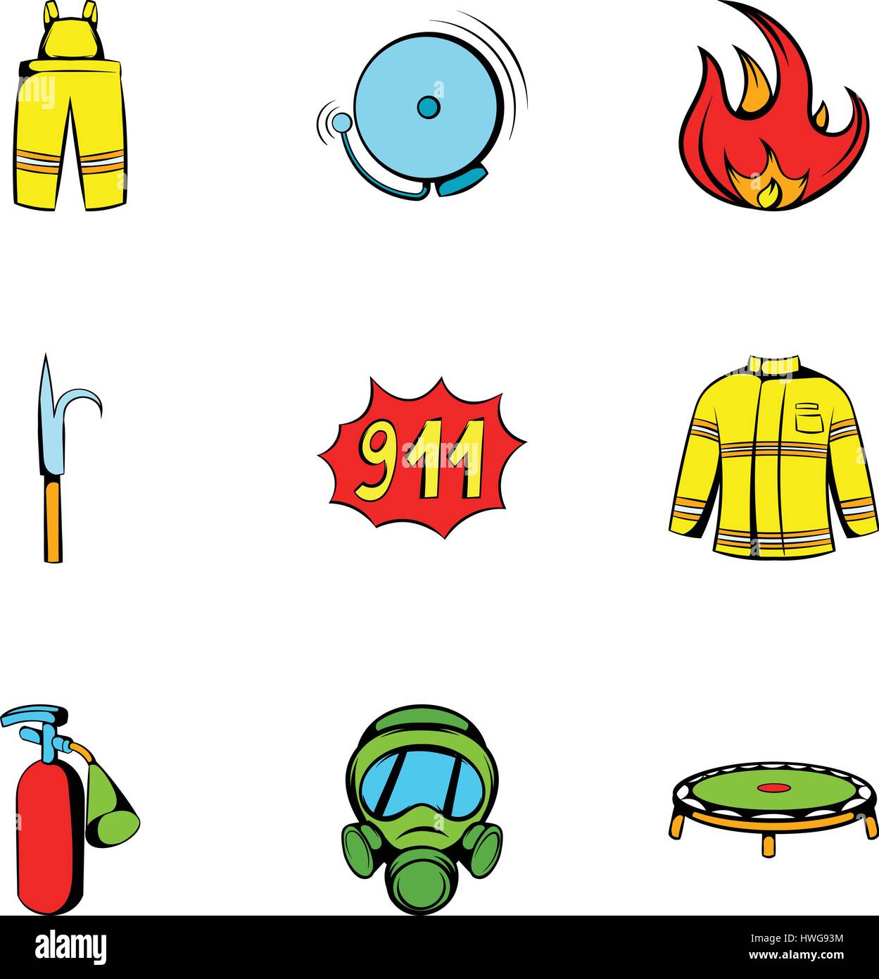 Firecloth icons set, cartoon style Stock Vector Image & Art - Alamy