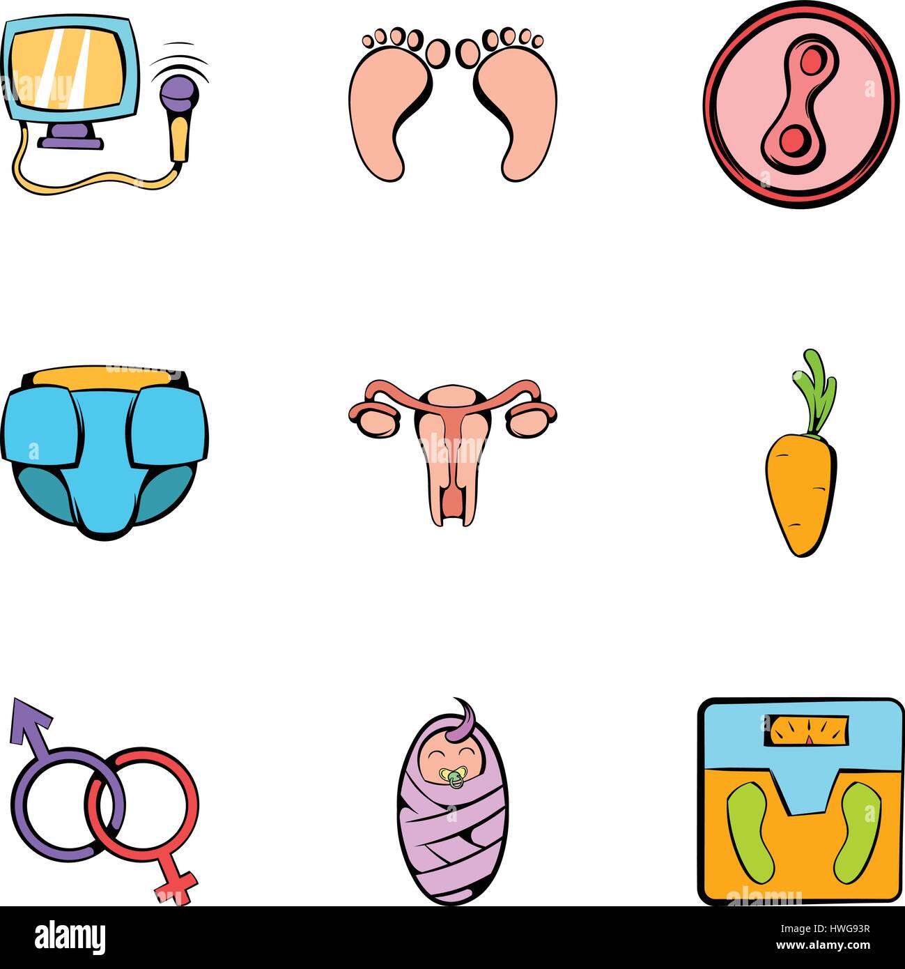 Gynecology icons set, cartoon style Stock Vector Image & Art - Alamy