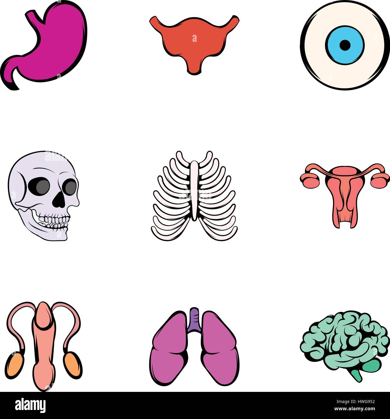 Human body icons set, cartoon style Stock Vector Image & Art - Alamy