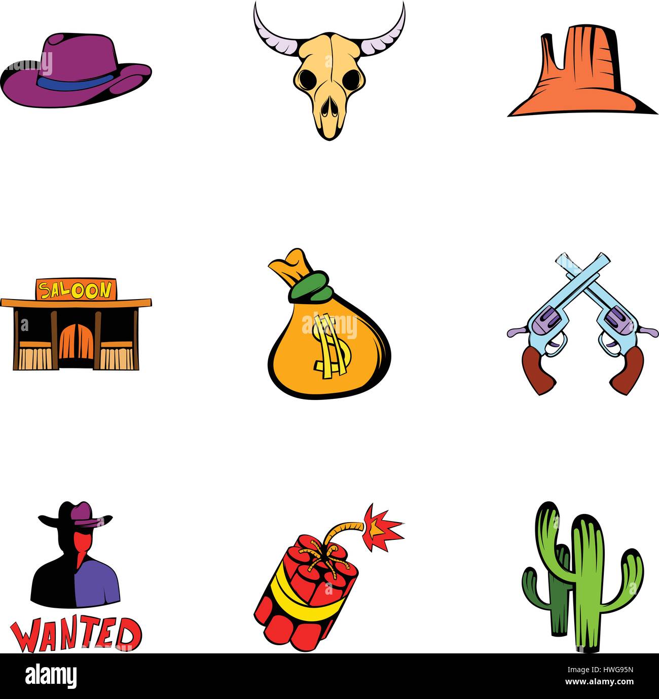 Cartoon wild west hi-res stock photography and images - Alamy