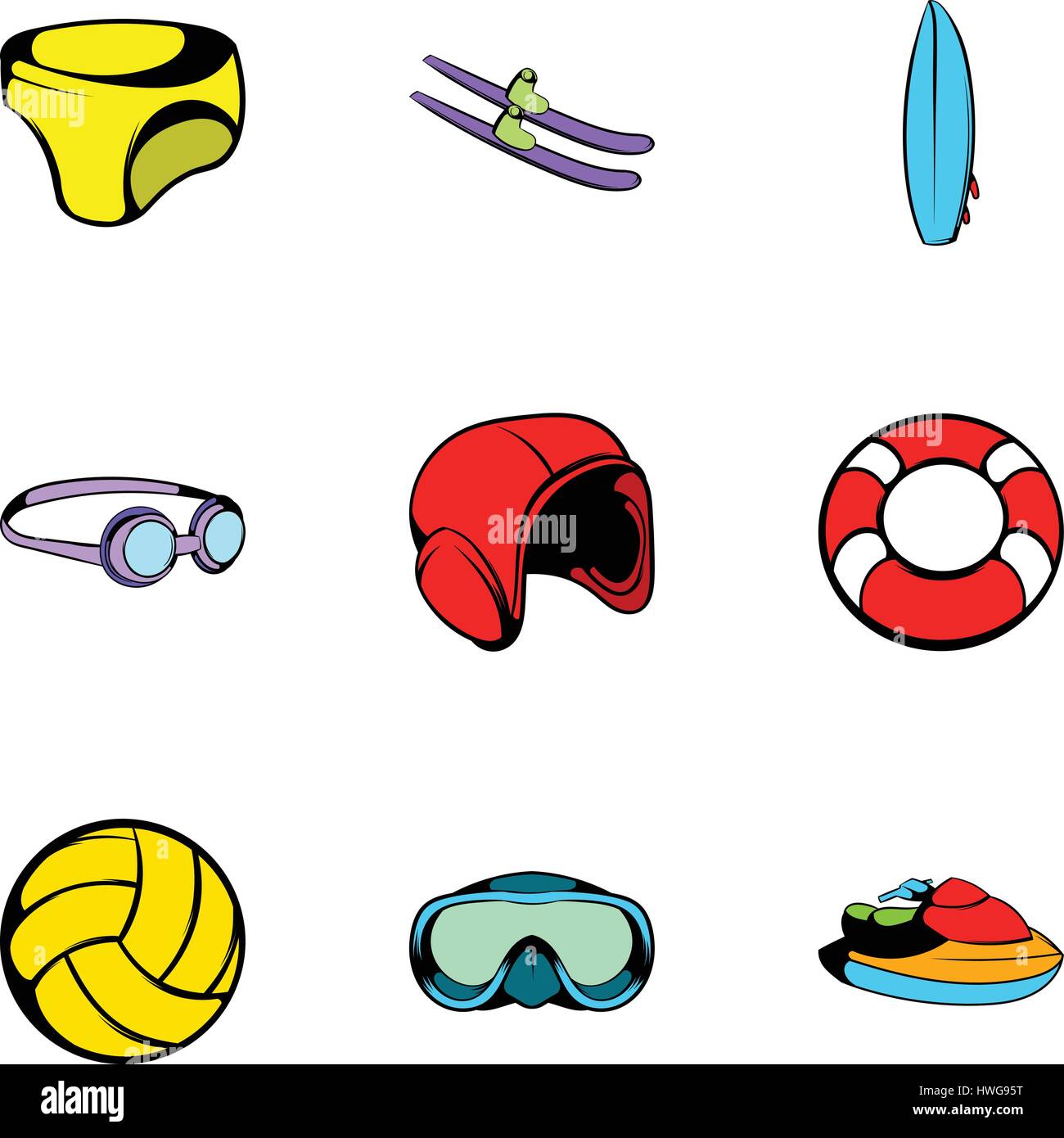 Swim icons set, cartoon style Stock Vector Image & Art - Alamy