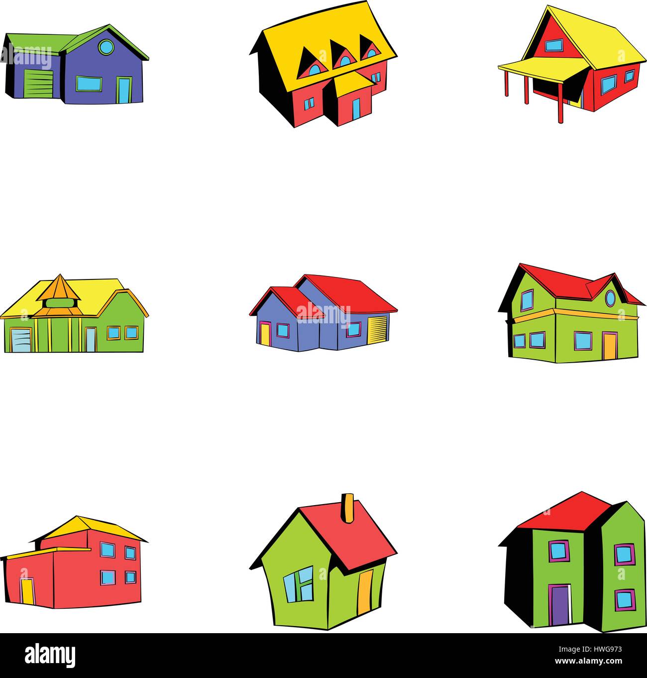 Property icons set, cartoon style Stock Vector Image & Art - Alamy