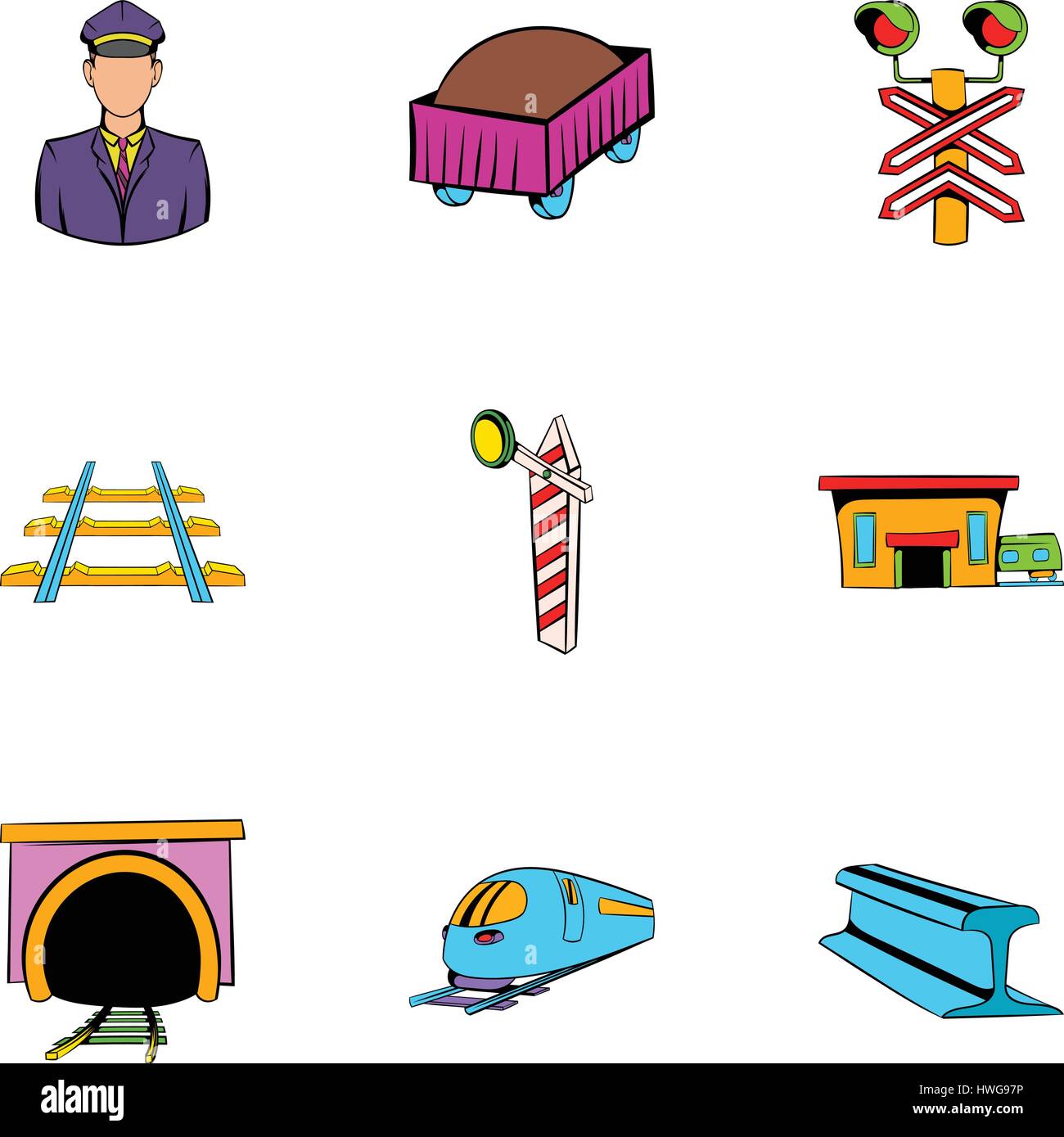 Cartoon train conductor hi-res stock photography and images - Alamy