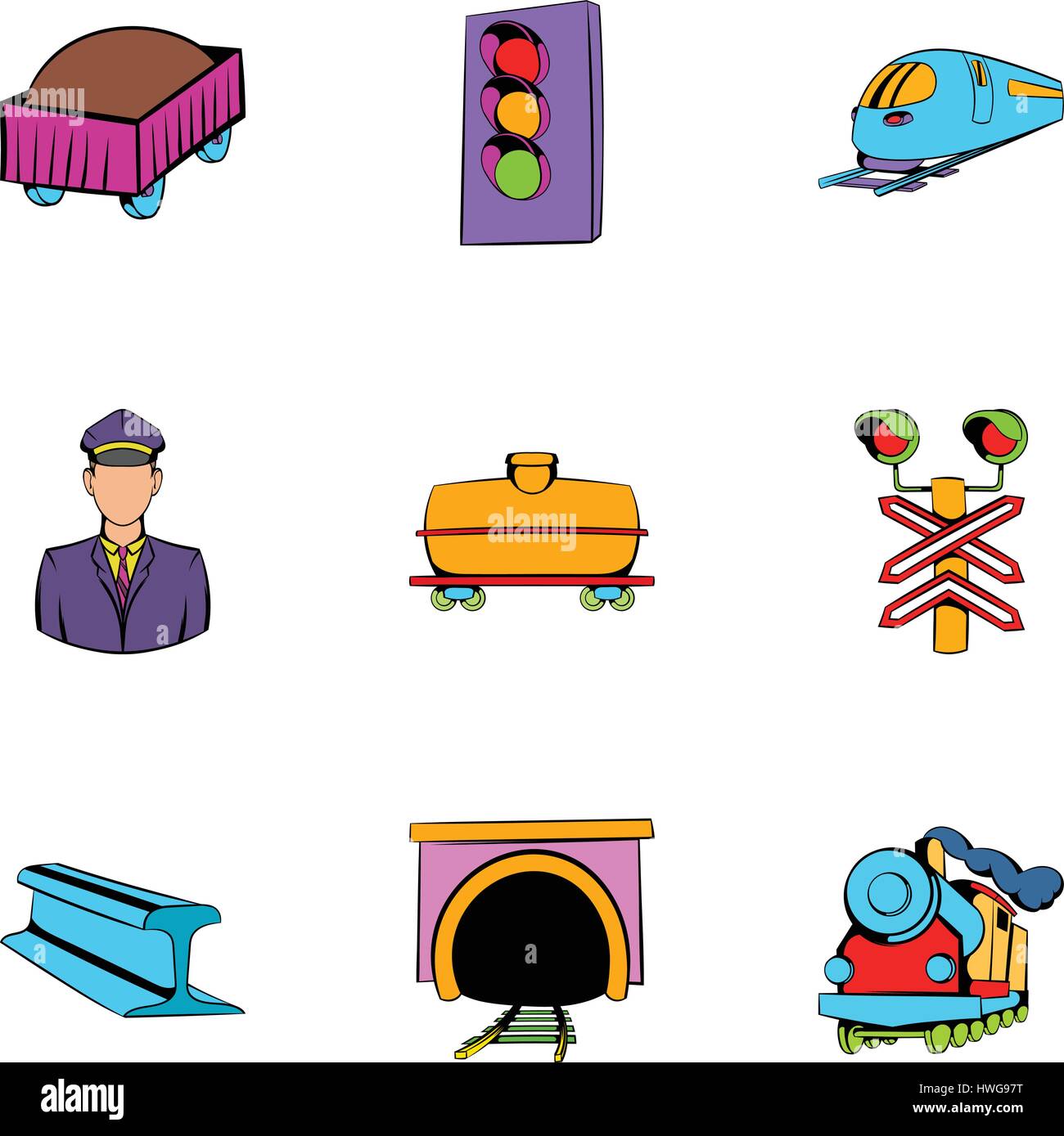 Platform icons set, cartoon style Stock Vector Image & Art - Alamy