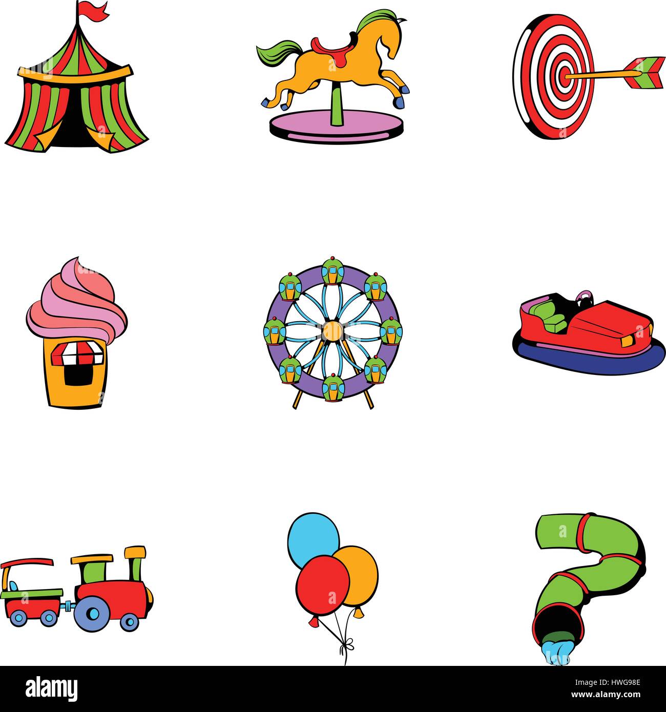 Children park icons set, cartoon style Stock Vector Image & Art - Alamy