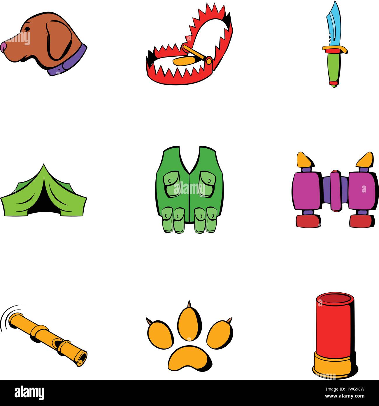 Shooting Icons Set Cartoon Style Stock Vector Image And Art Alamy