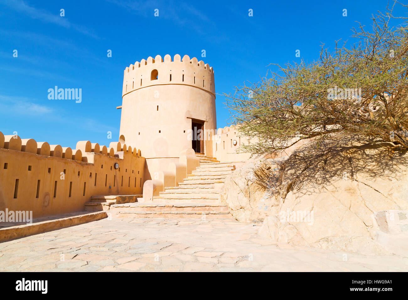 fort battlesment sky and star brick in oman muscat the old defensive ...