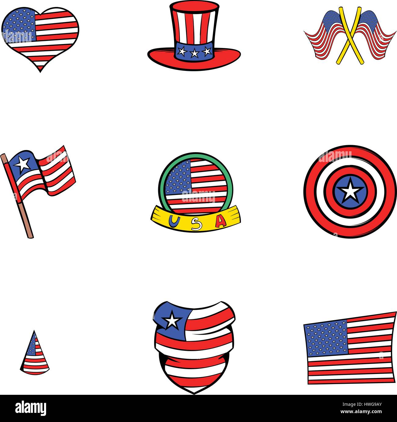 American states icons set, cartoon style Stock Vector Image & Art - Alamy
