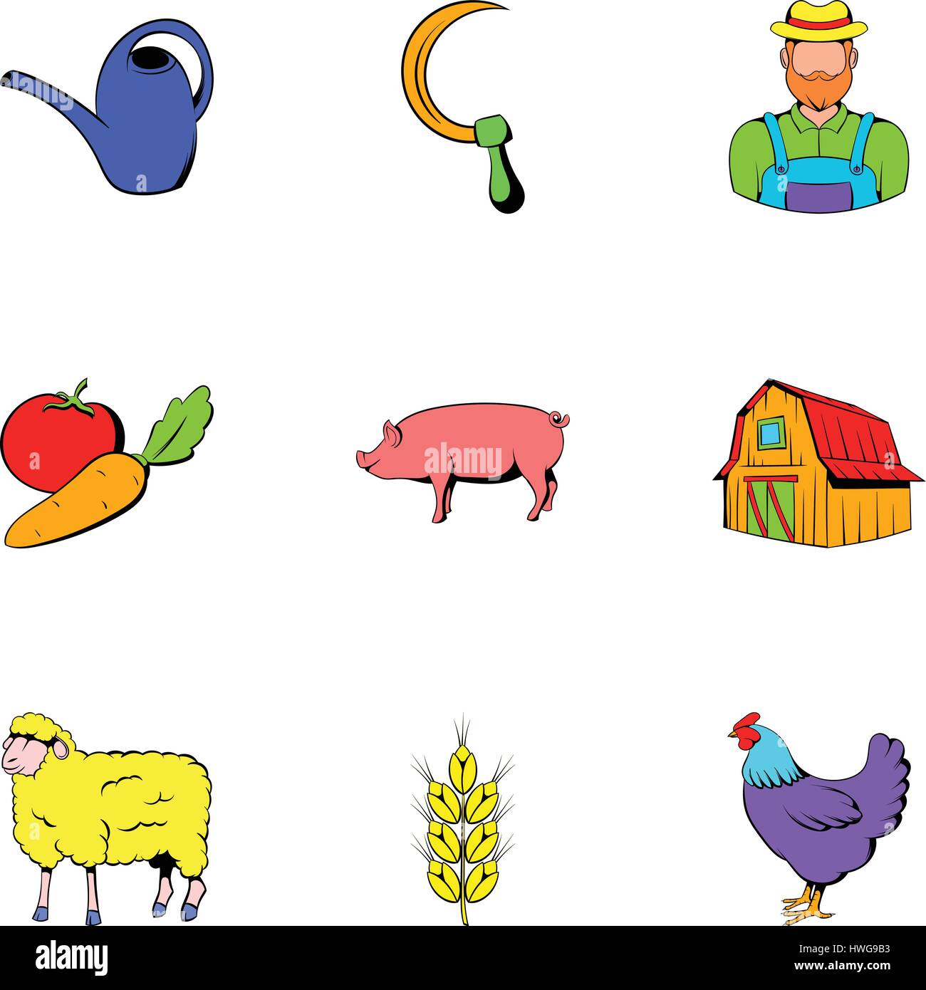 Lamb icons set cartoon Stock Vector Images - Alamy