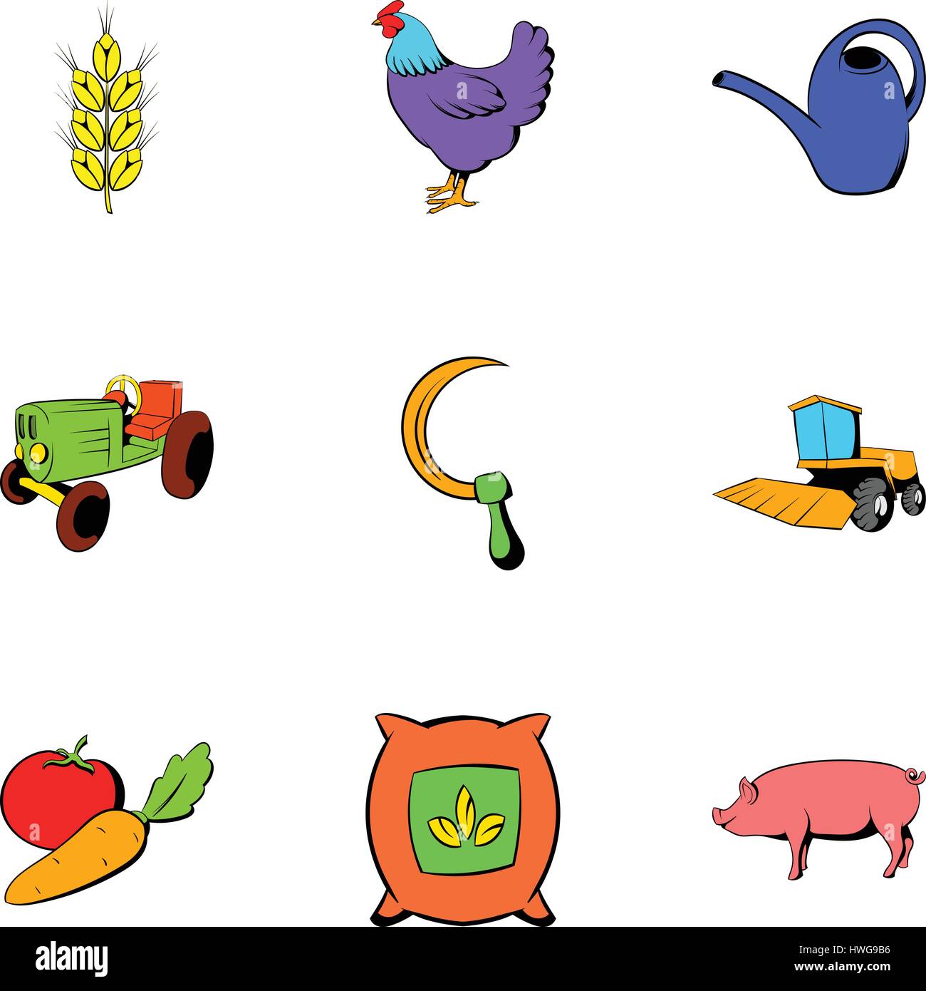 Homestead icons set, cartoon style Stock Vector Image & Art - Alamy