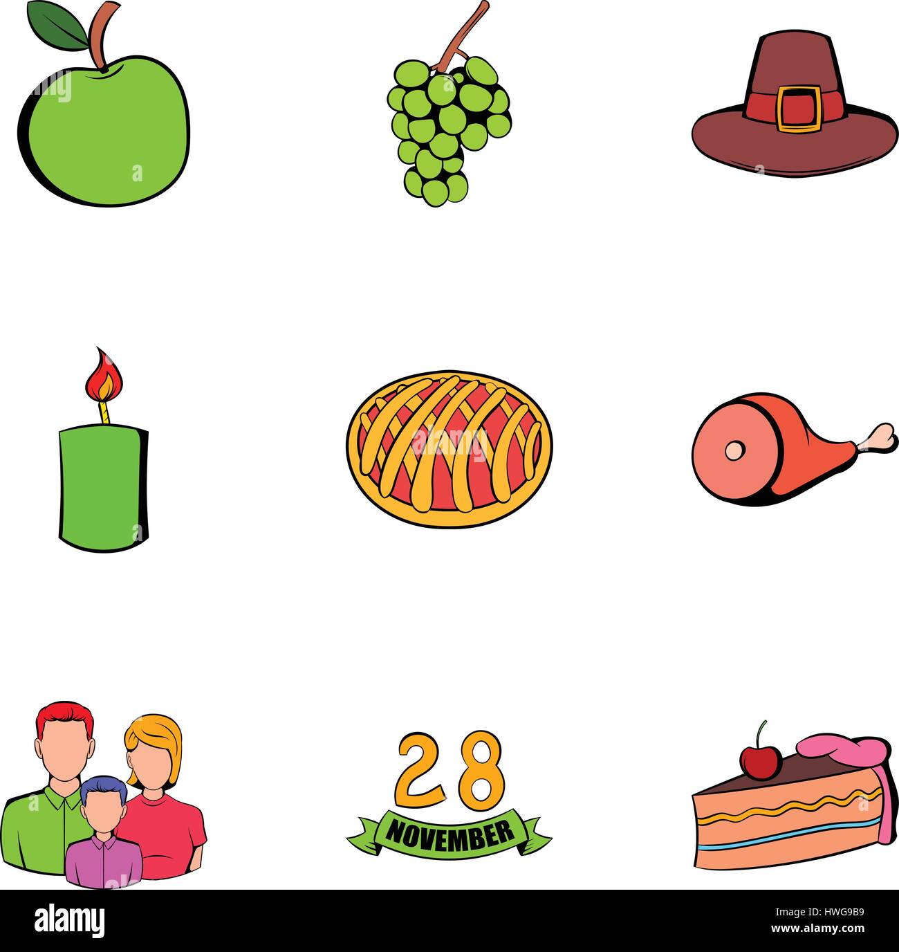 November day icons set, cartoon style Stock Vector Image & Art - Alamy