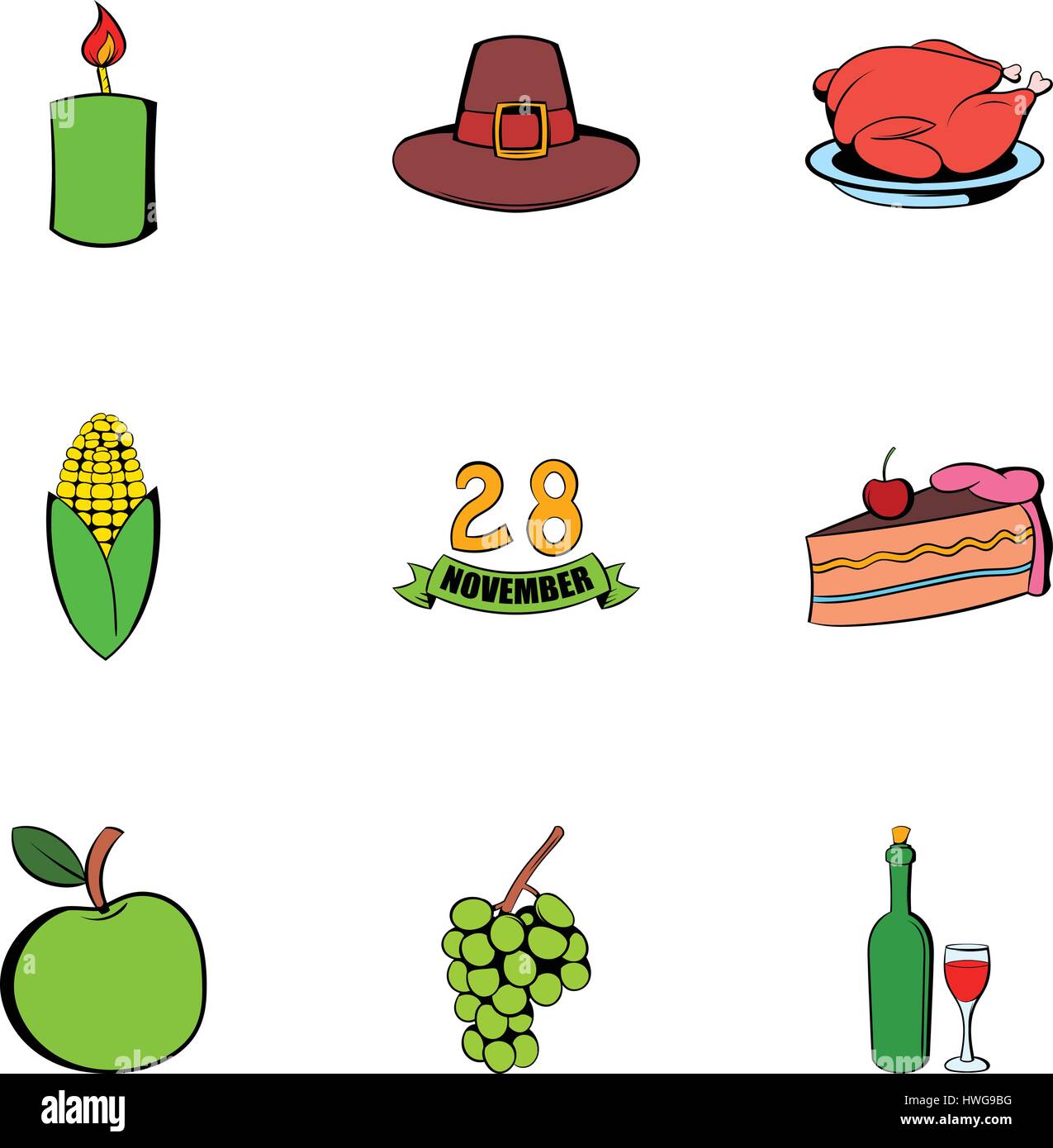 Thanks icons set, cartoon style Stock Vector Image & Art - Alamy