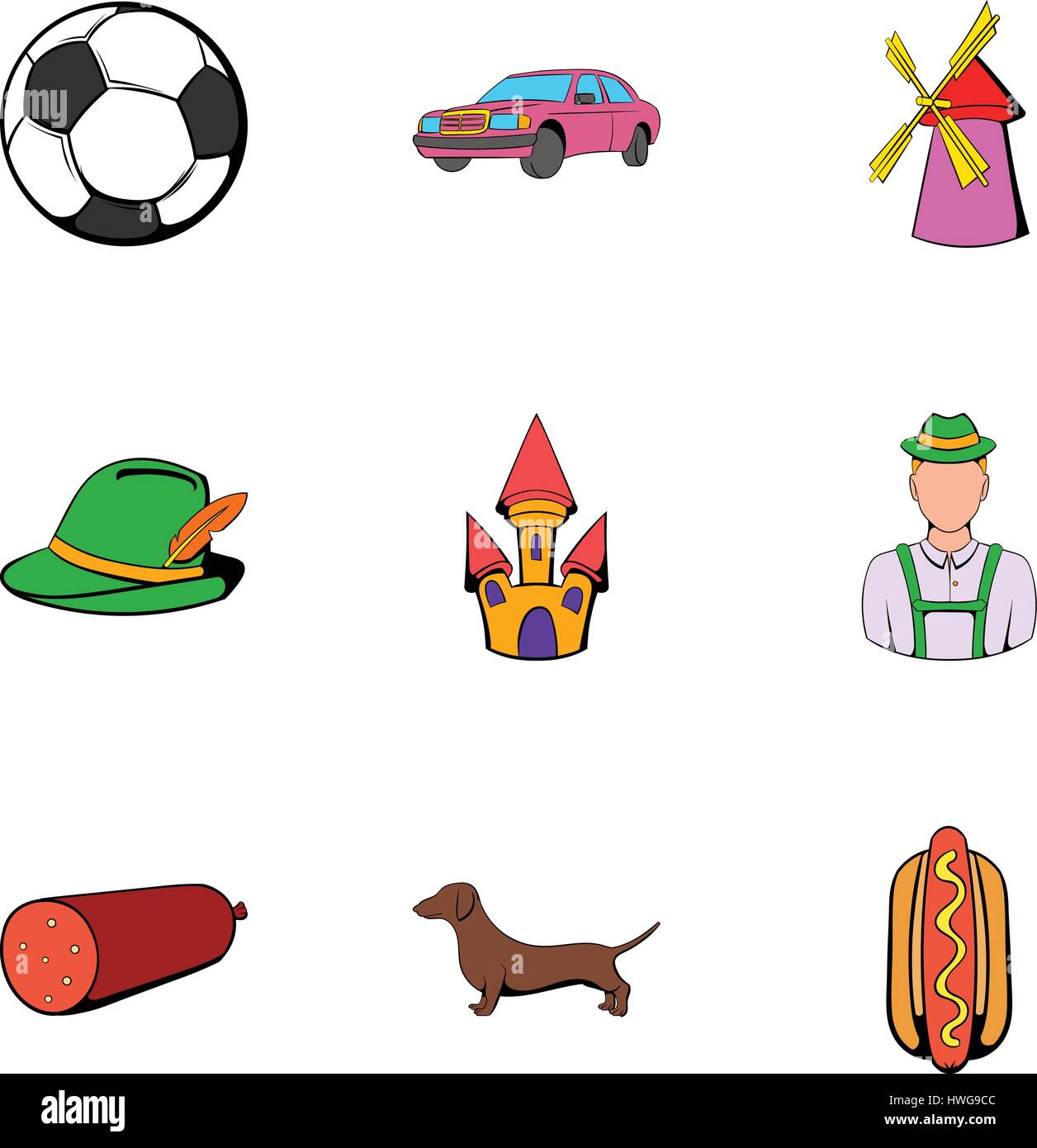 Germany symbol icons set, cartoon style Stock Vector Image & Art - Alamy