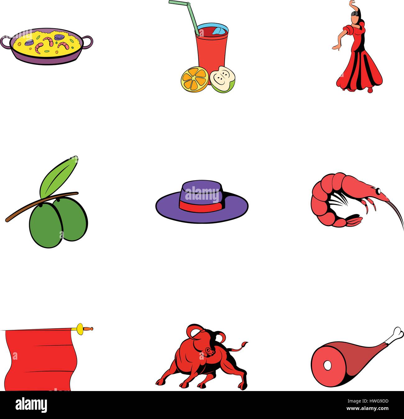 Spain travel icons set, cartoon style Stock Vector Image & Art - Alamy