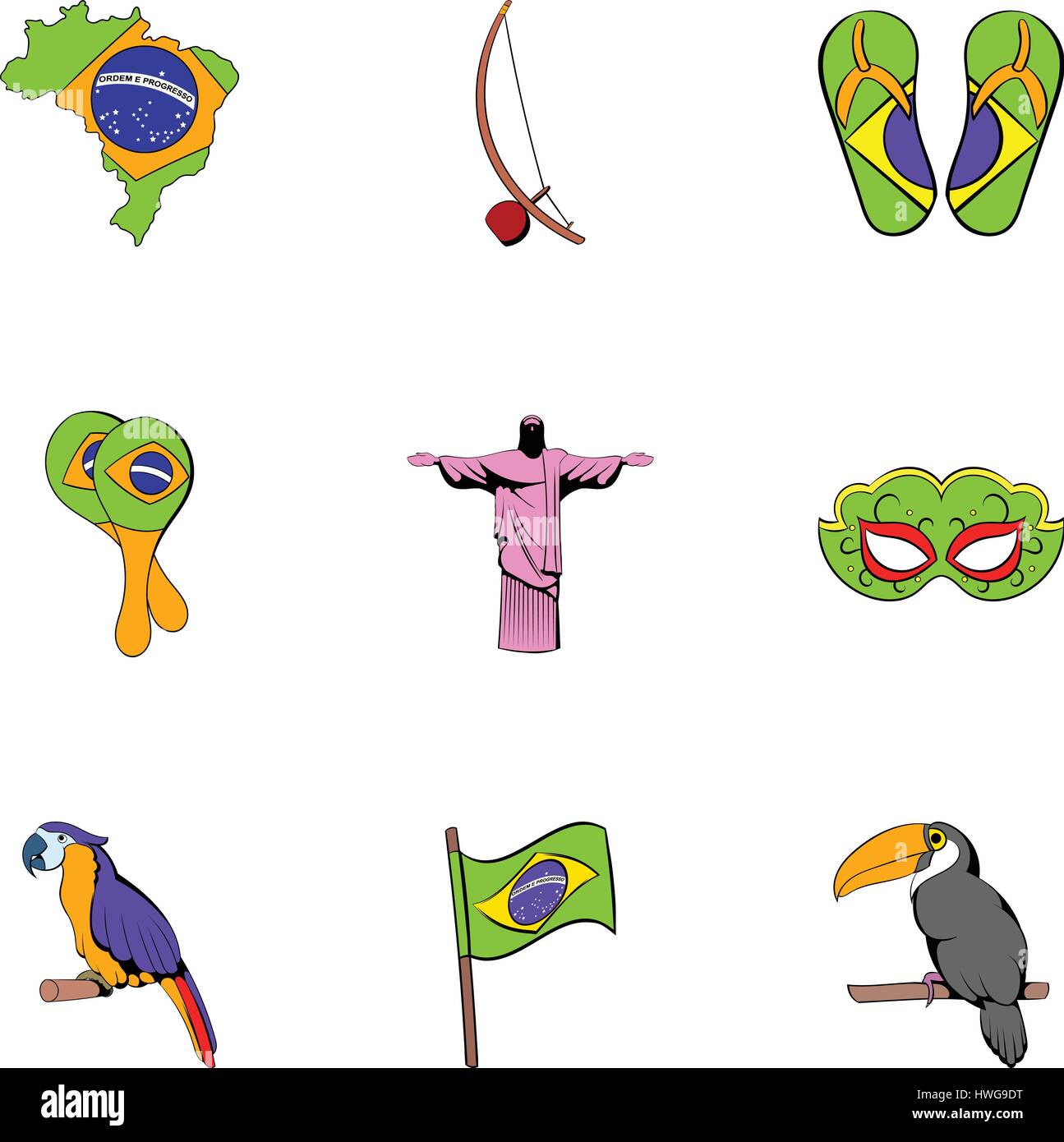 Brasilia icons set, cartoon style Stock Vector Image & Art - Alamy