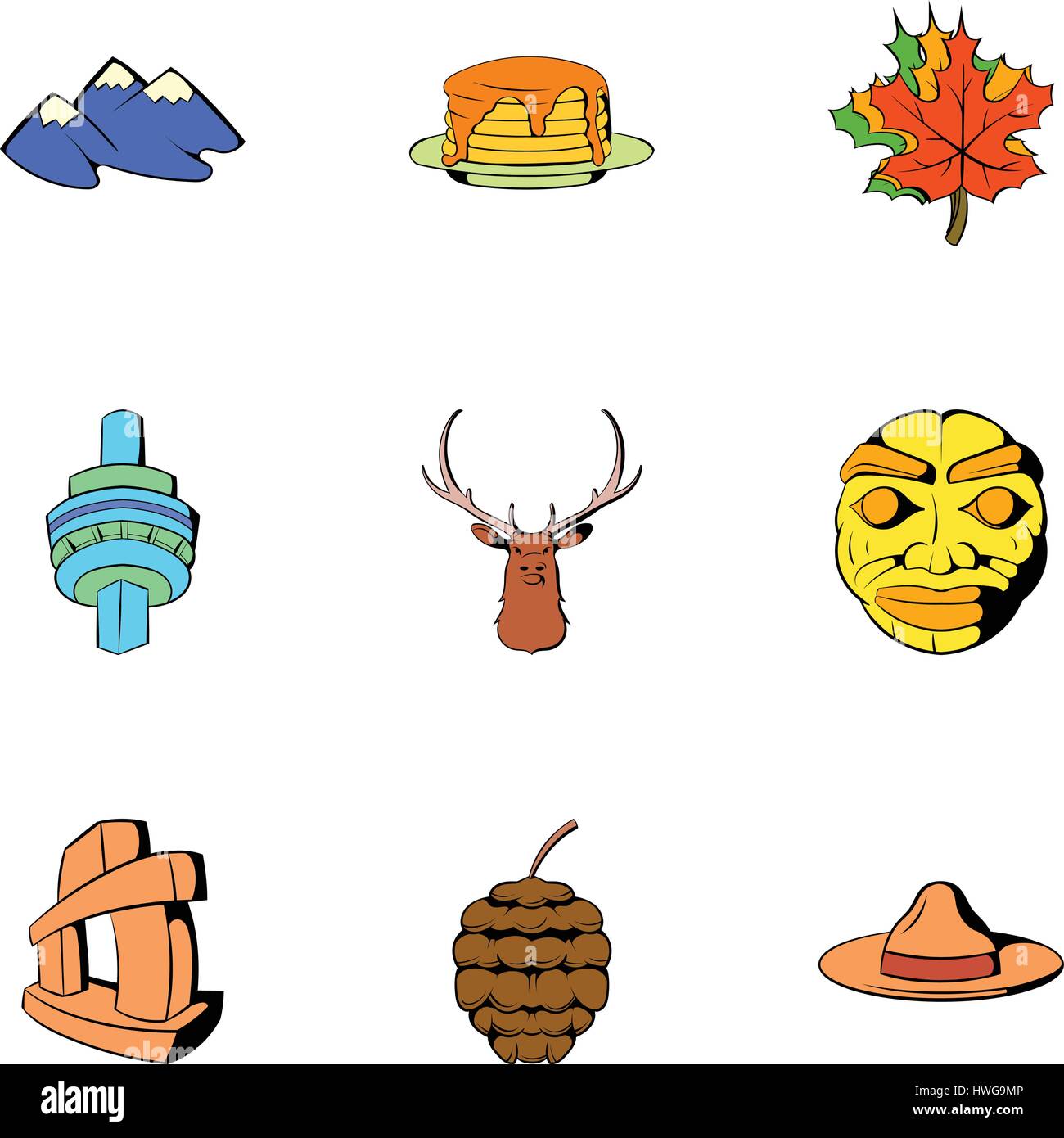 Canada icons set, cartoon style Stock Vector Image & Art - Alamy