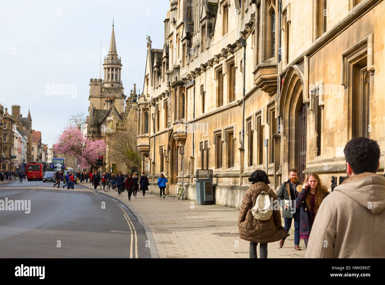 Oxford UK, High street in spring, Oxford, Oxfordshire UK Stock Photo ...