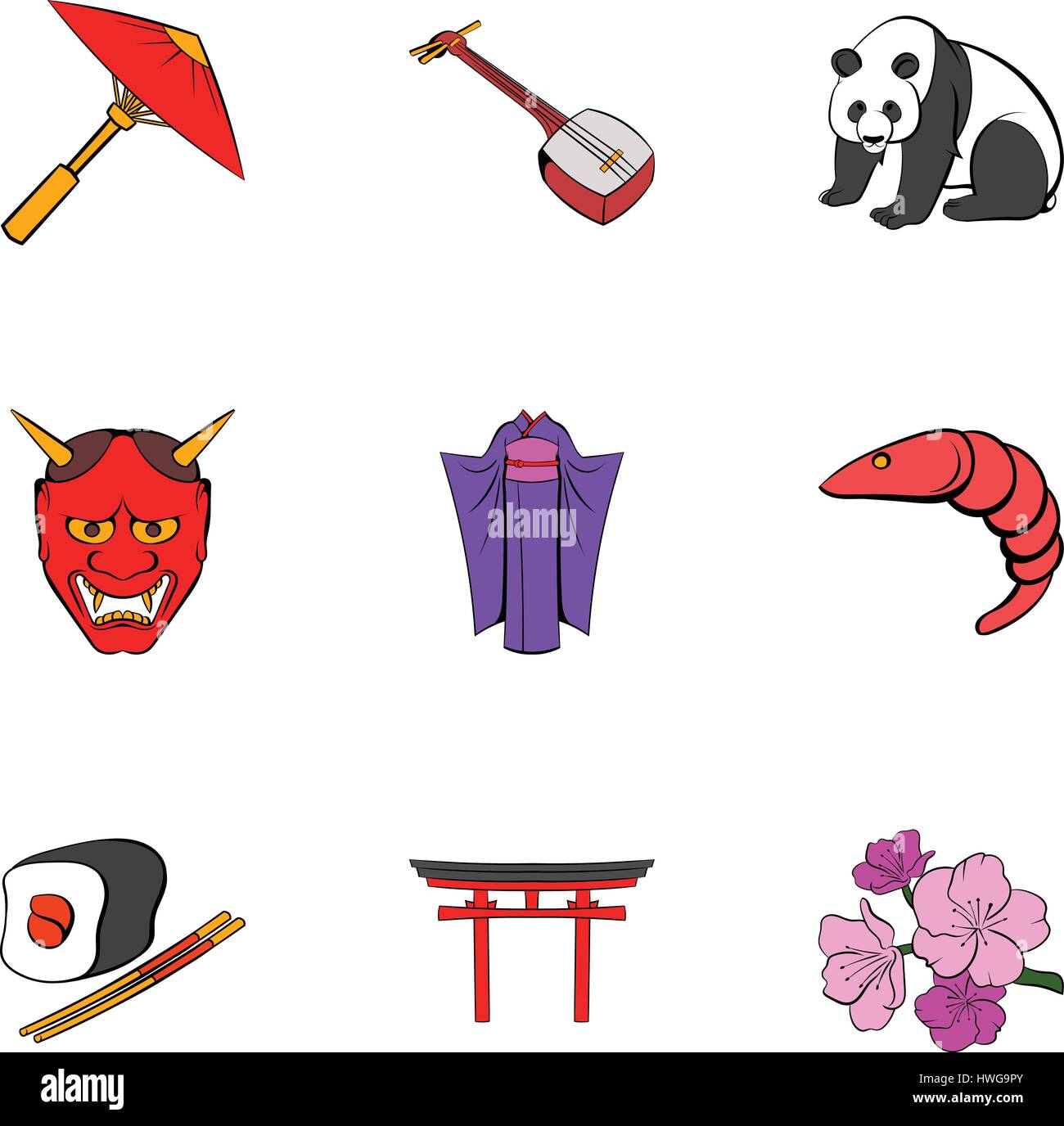 Chinese symbol icons set, cartoon style Stock Vector Image & Art - Alamy