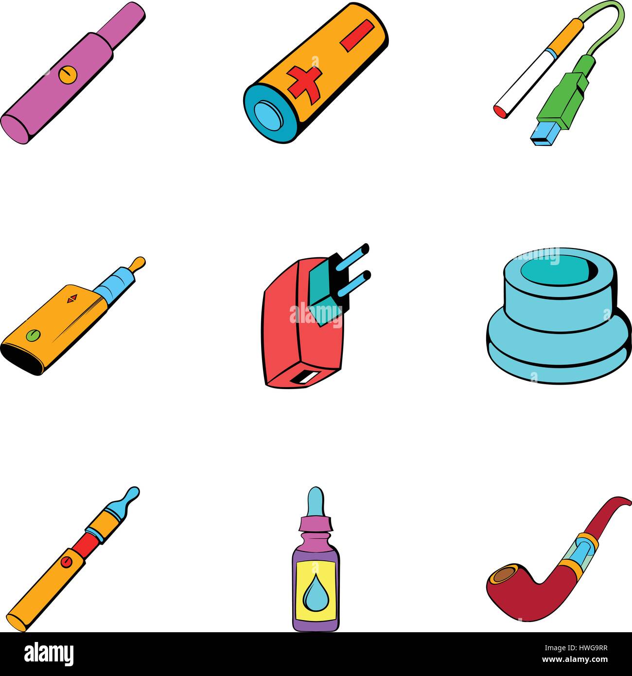 Voltage icons set, cartoon style Stock Vector Image & Art - Alamy
