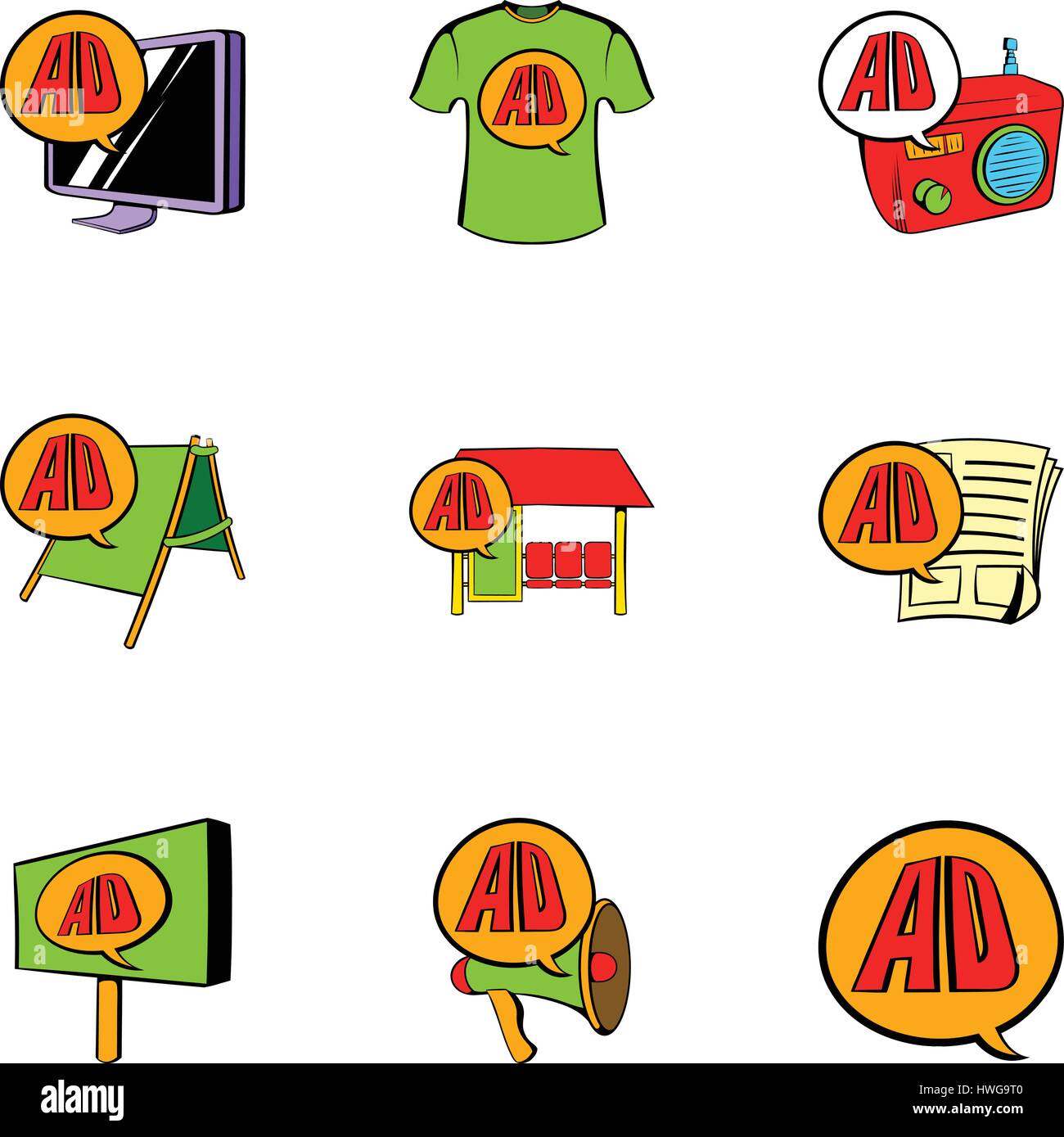 Ali express icons set, cartoon style Stock Vector Image & Art - Alamy