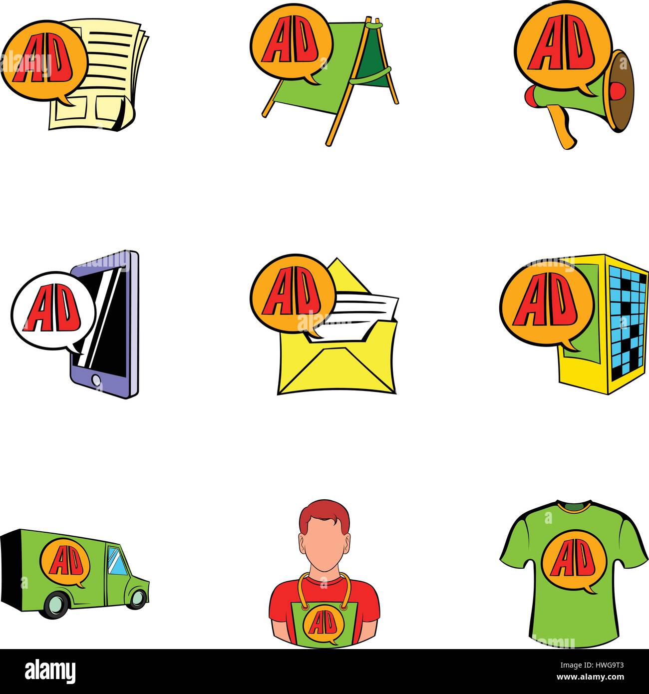 Ali Express shop icons set, cartoon style Stock Vector Image & Art - Alamy