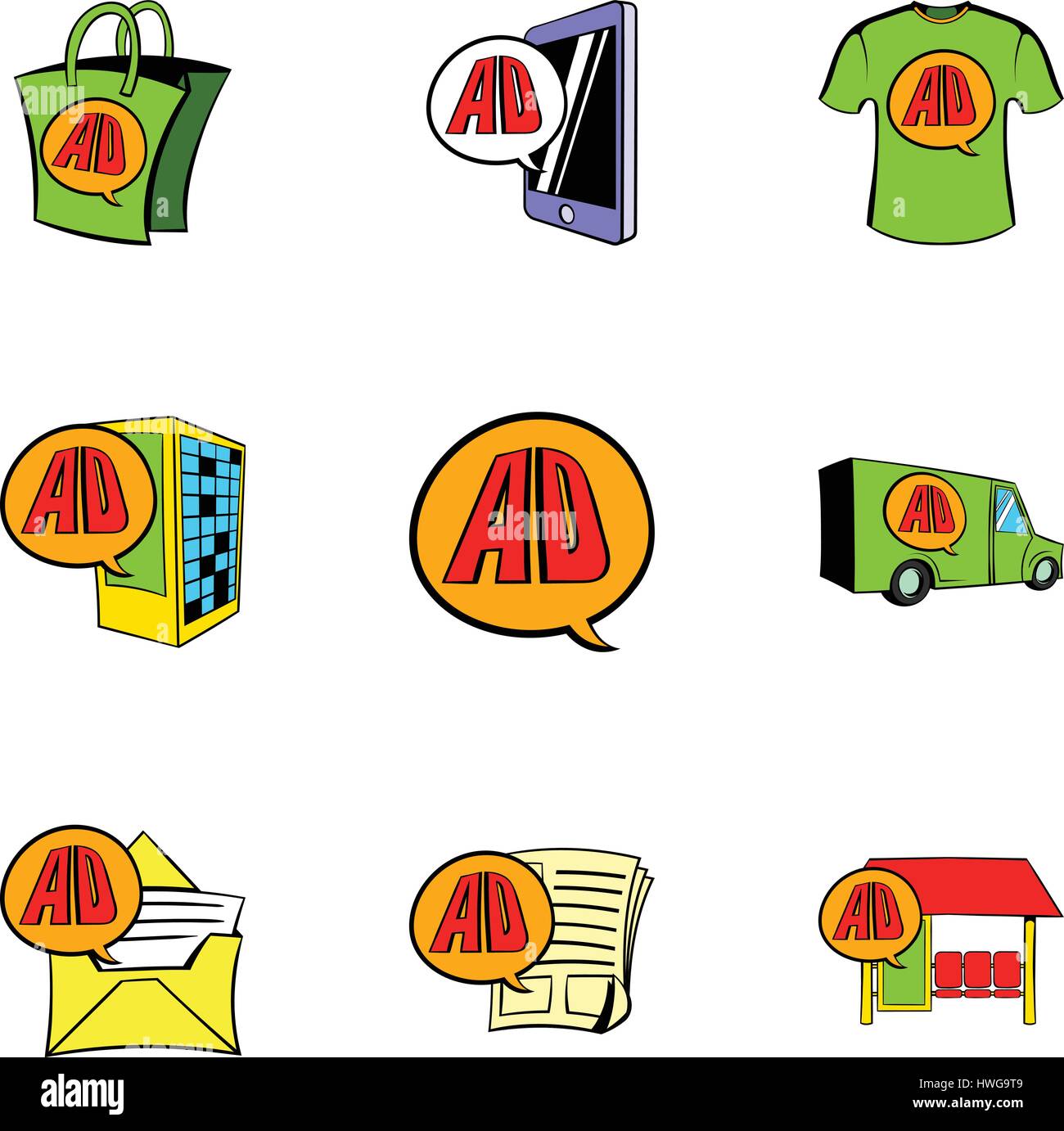 Ali express store icons set, cartoon style Stock Vector Image & Art - Alamy
