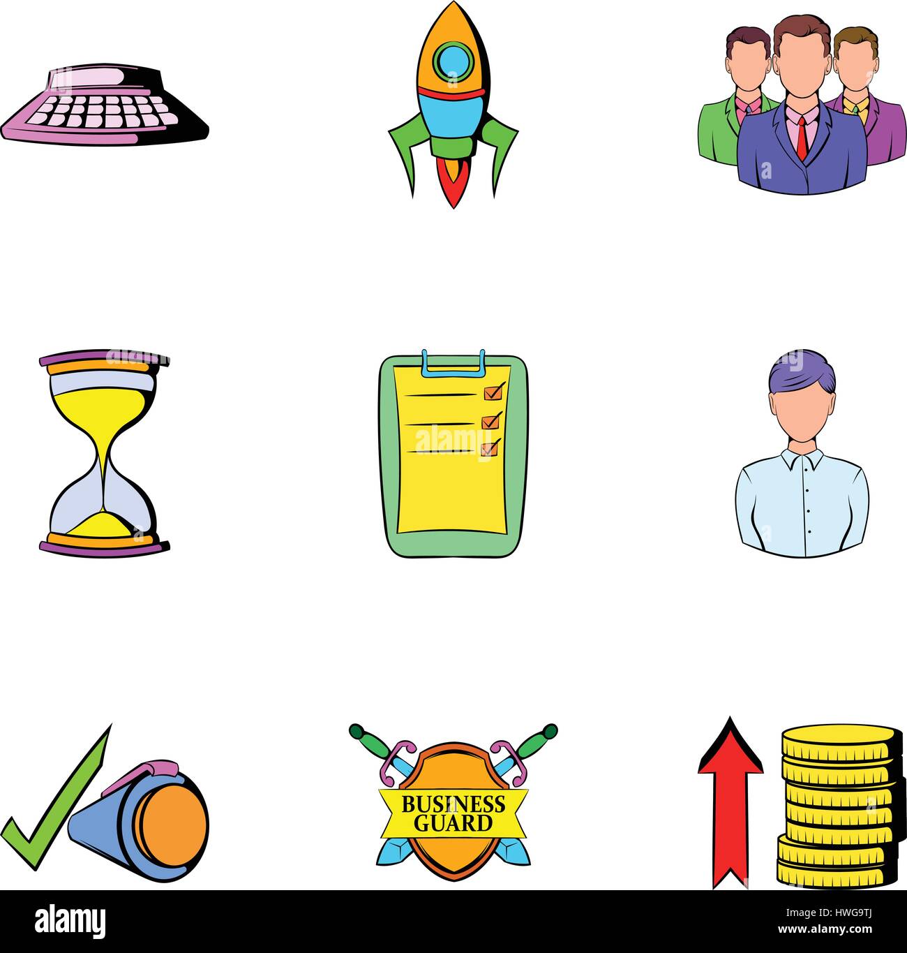 Business card icons set, cartoon style Stock Vector Image & Art - Alamy