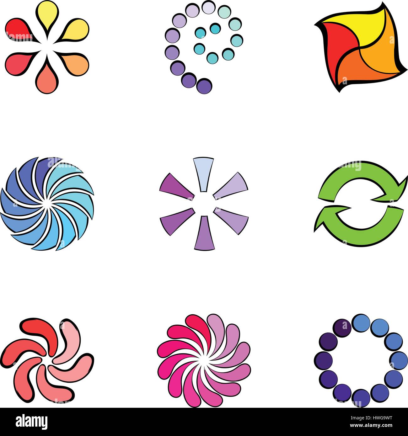 Cycle icons set, cartoon style Stock Vector Image & Art - Alamy