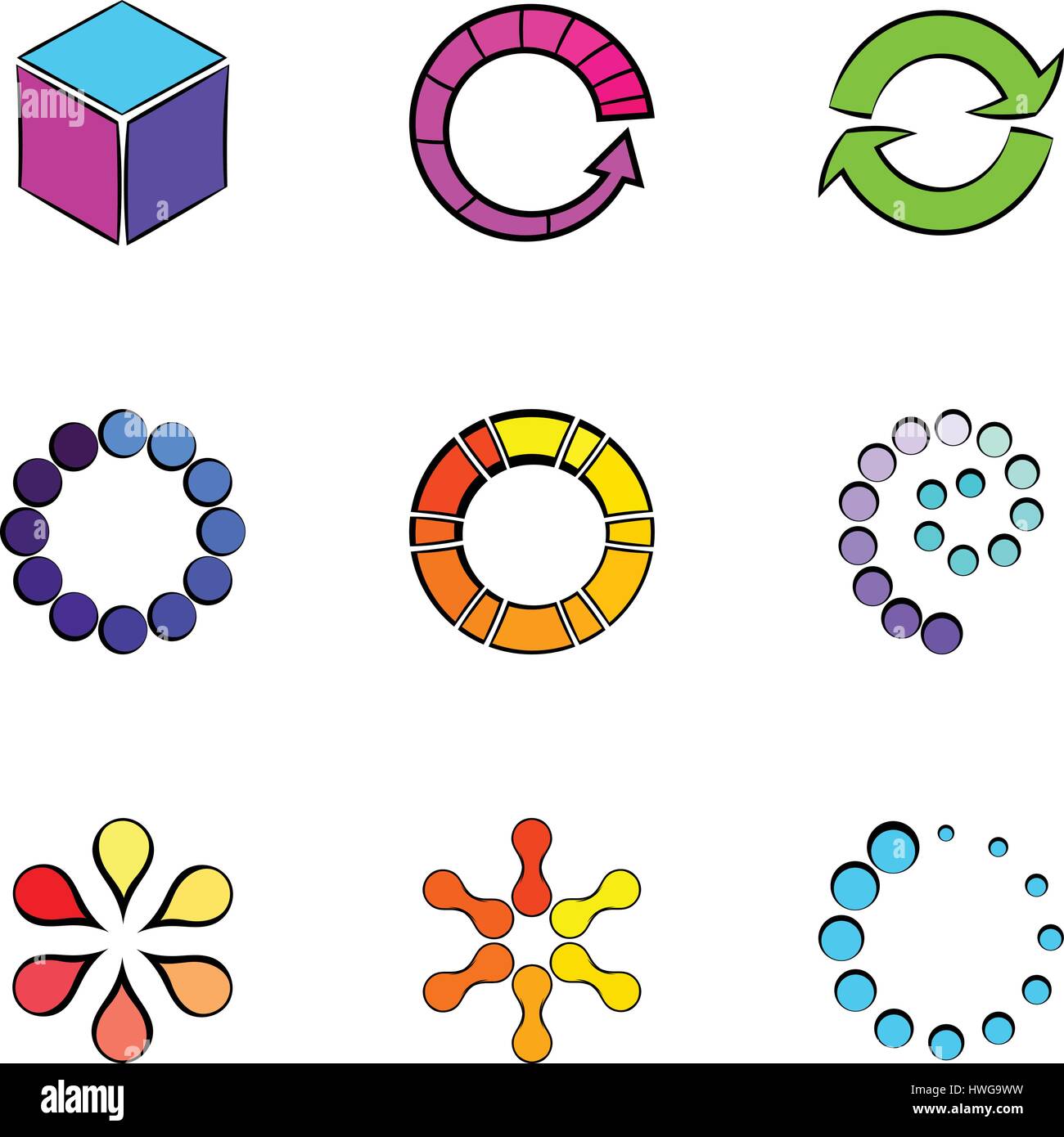 Figures icons set, cartoon style Stock Vector Image & Art - Alamy