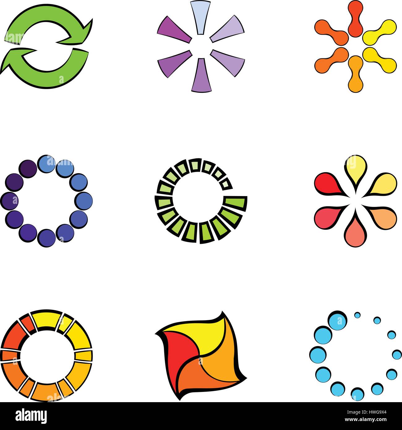 Different figures icons set, cartoon style Stock Vector Image & Art - Alamy