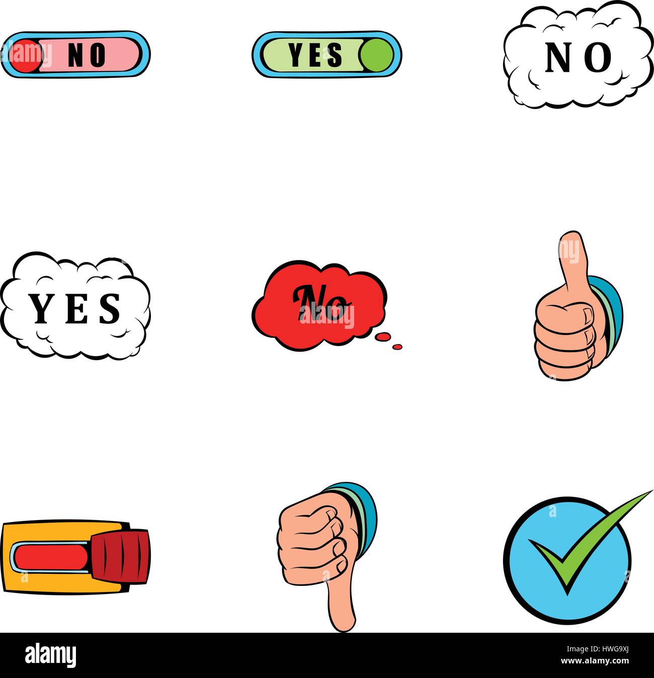 No gesture icons set, cartoon style Stock Vector Image & Art - Alamy