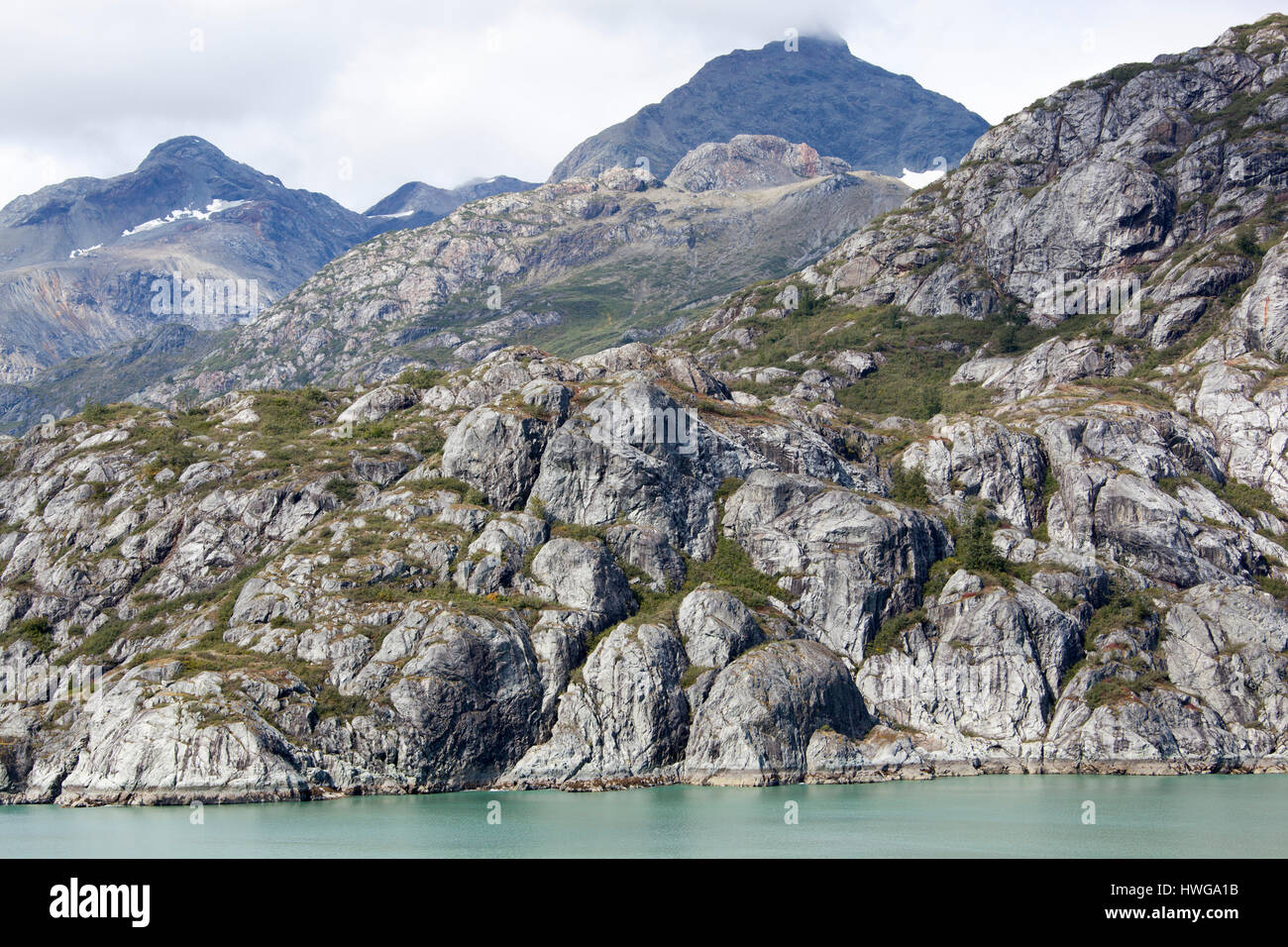 The rocky landscape in Glacier Bay national park (Alaska Stock Photo ...