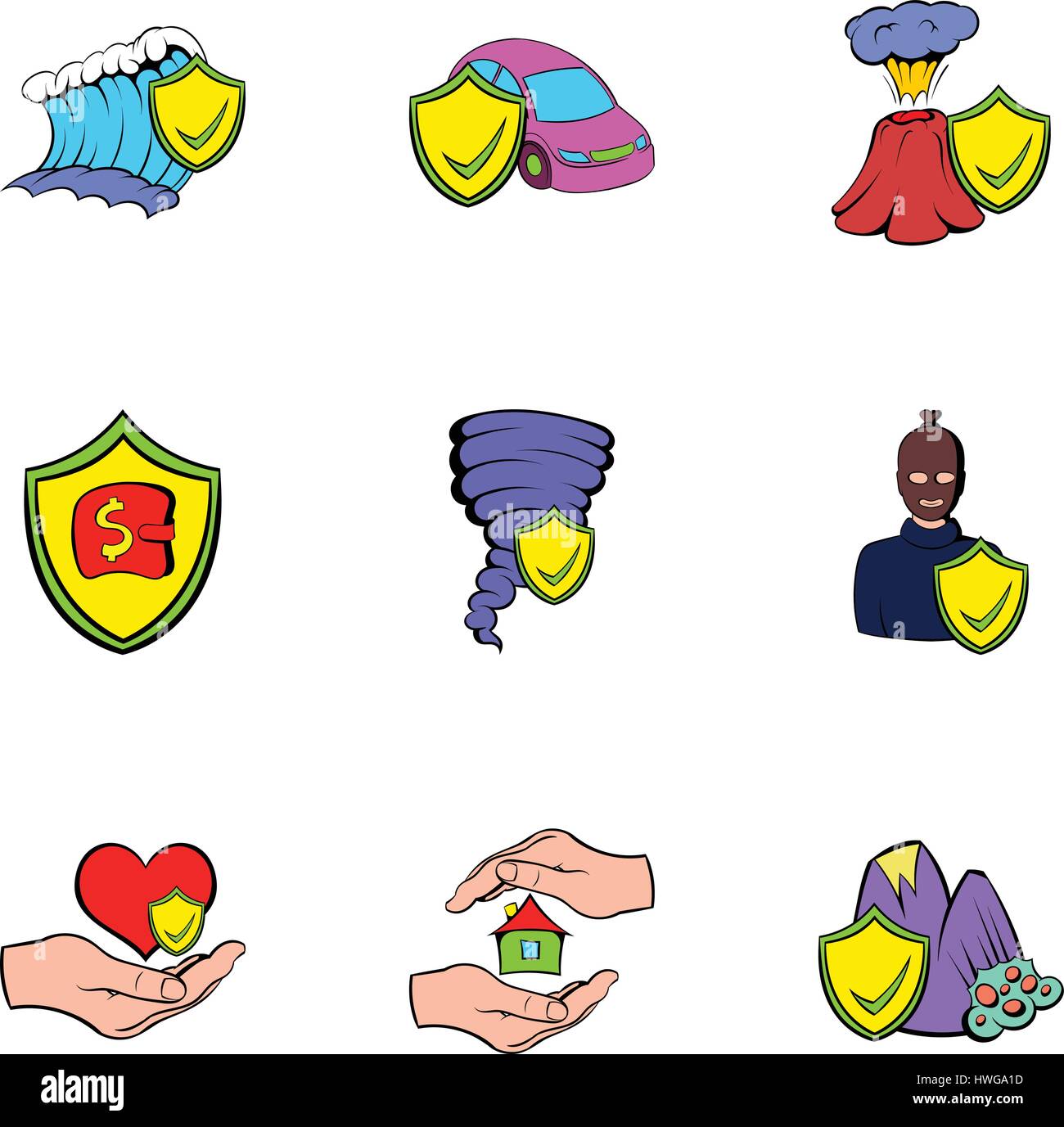 Injury icons set, cartoon style Stock Vector Image & Art - Alamy