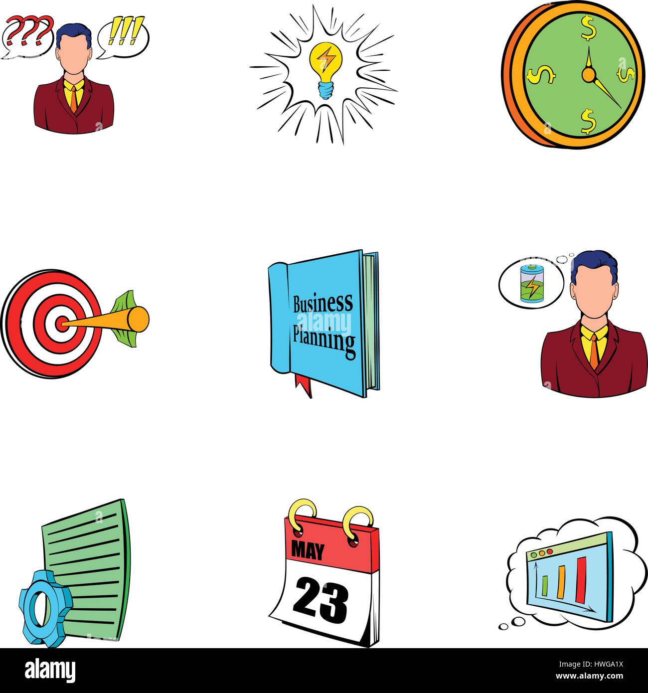 Office life icons set, cartoon style Stock Vector Image & Art - Alamy