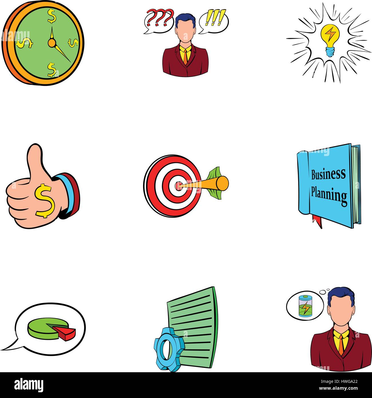 Office worker icons set, cartoon style Stock Vector Image & Art - Alamy