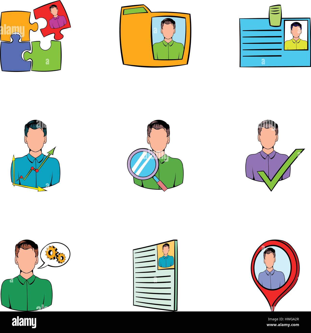 Job search icons set, cartoon style Stock Vector Image & Art - Alamy