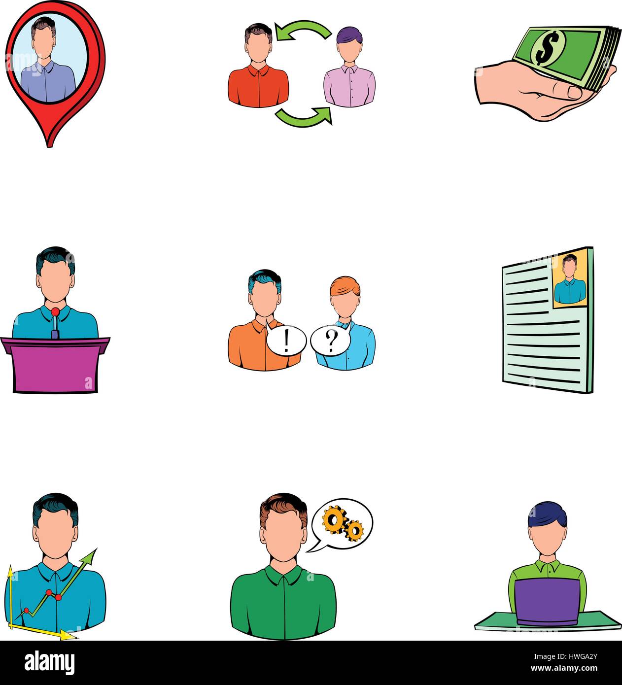 Work candidate icons set, cartoon style Stock Vector Image & Art - Alamy