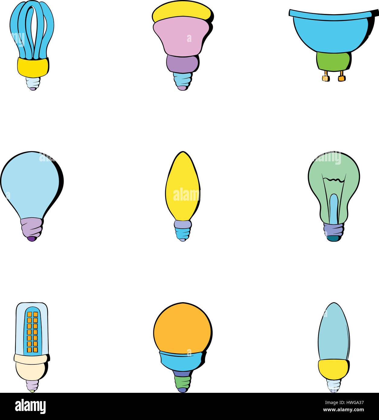 Electricity icons set, cartoon style Stock Vector Image & Art - Alamy