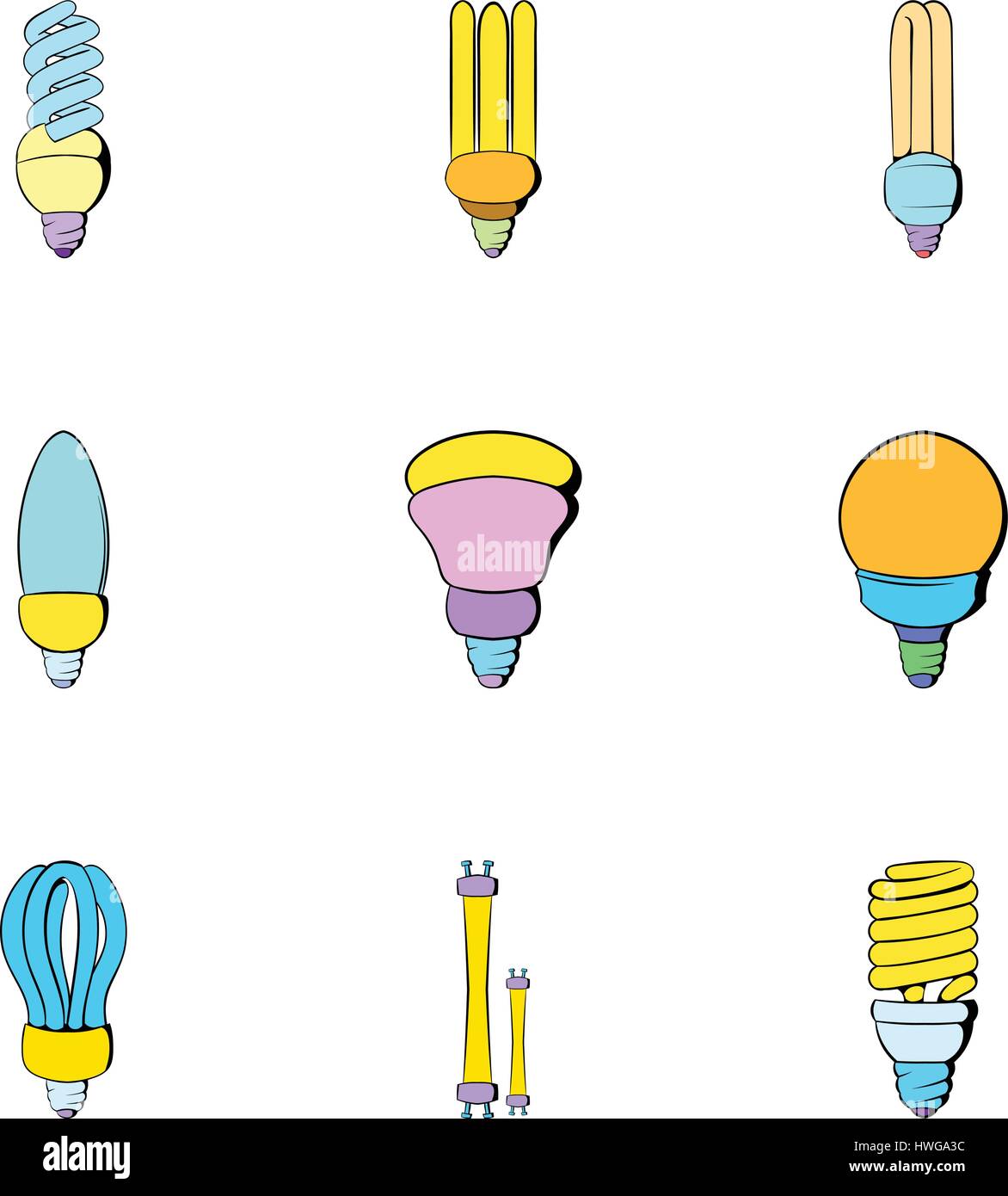 Lightbulb icons set, cartoon style Stock Vector Image & Art - Alamy