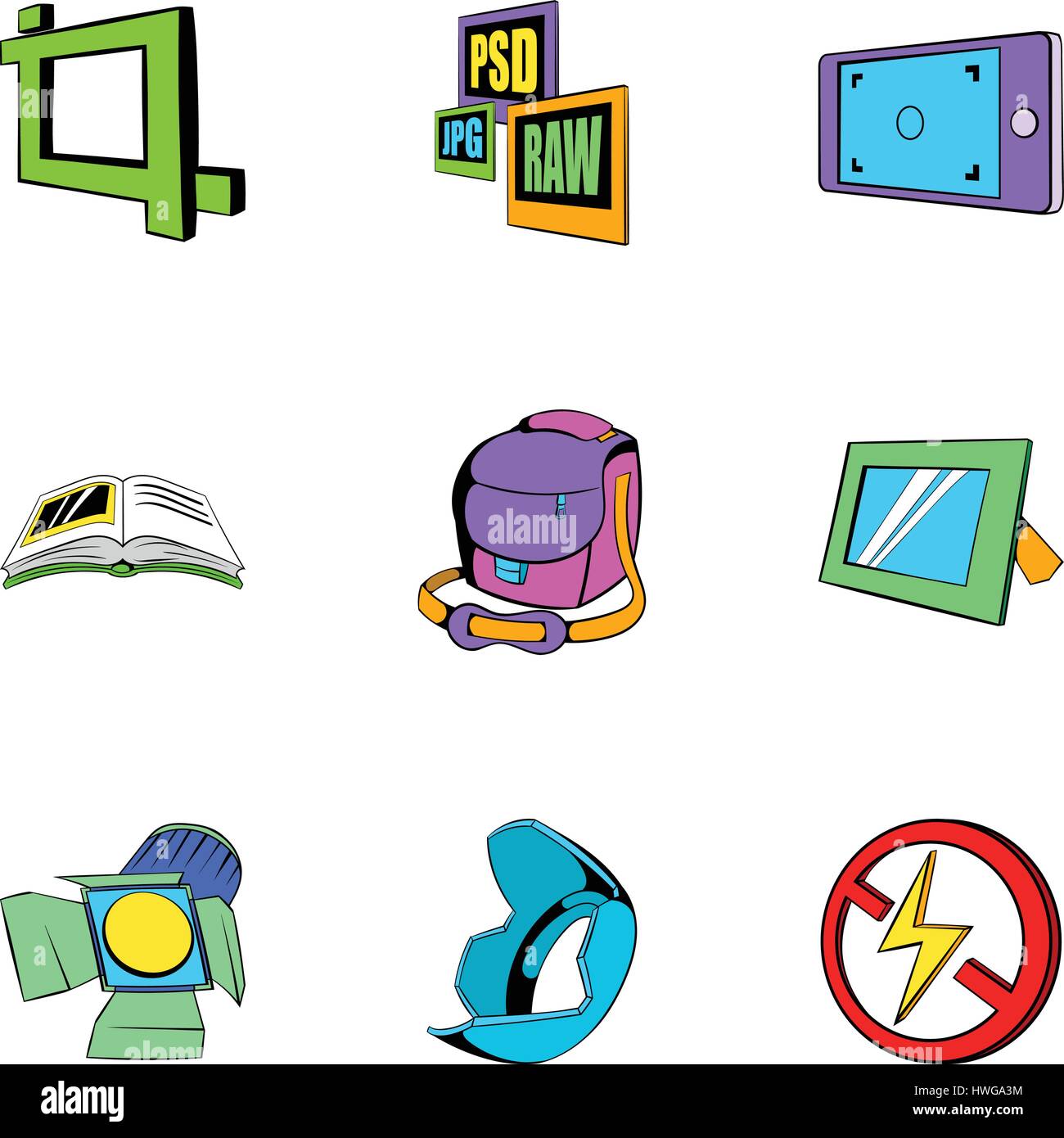 Set photo studio cartoon hi-res stock photography and images - Alamy