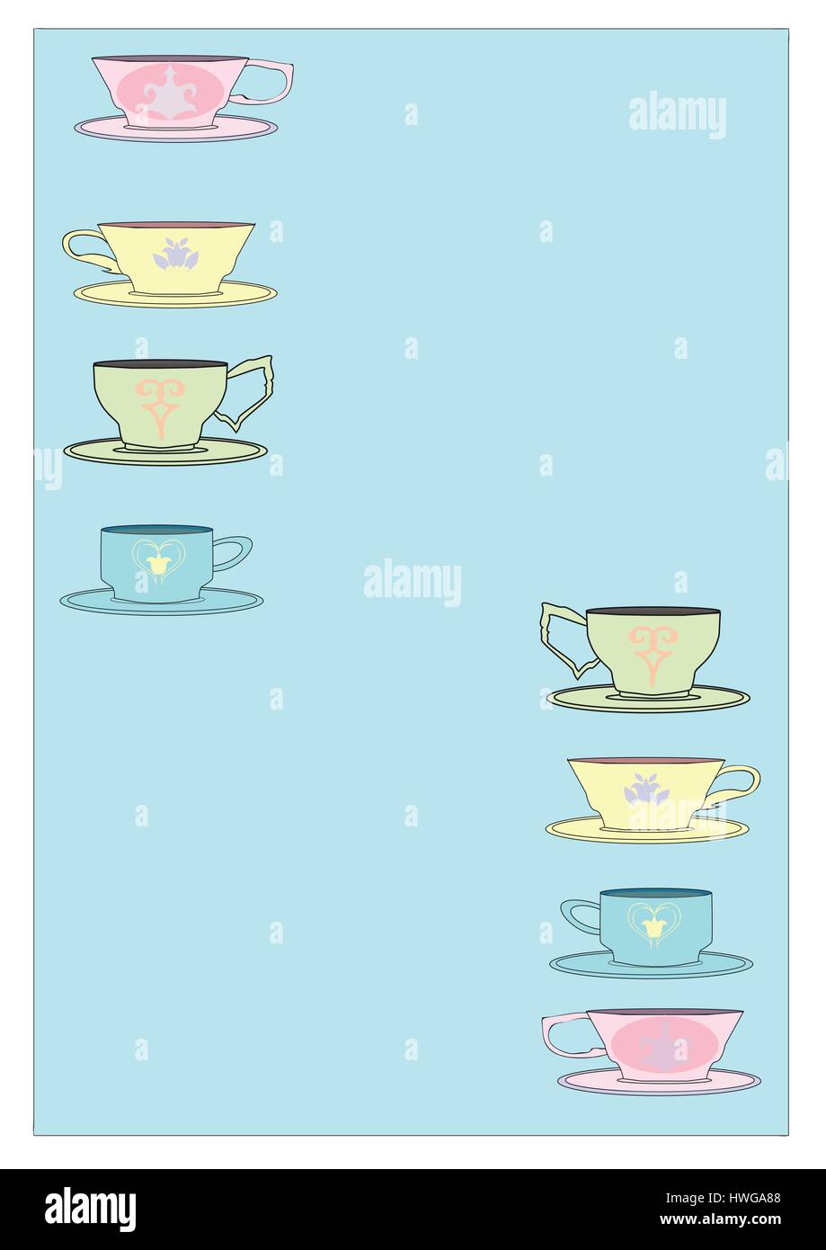 Teacup stack Stock Vector Images - Alamy