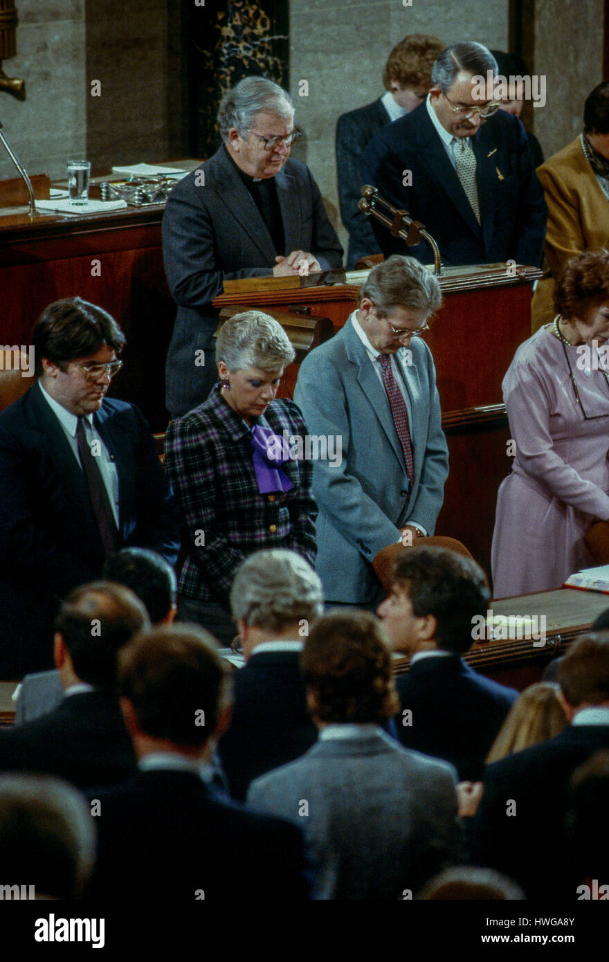 The Chaplin of the House of Representatives James D. Ford leads the ...